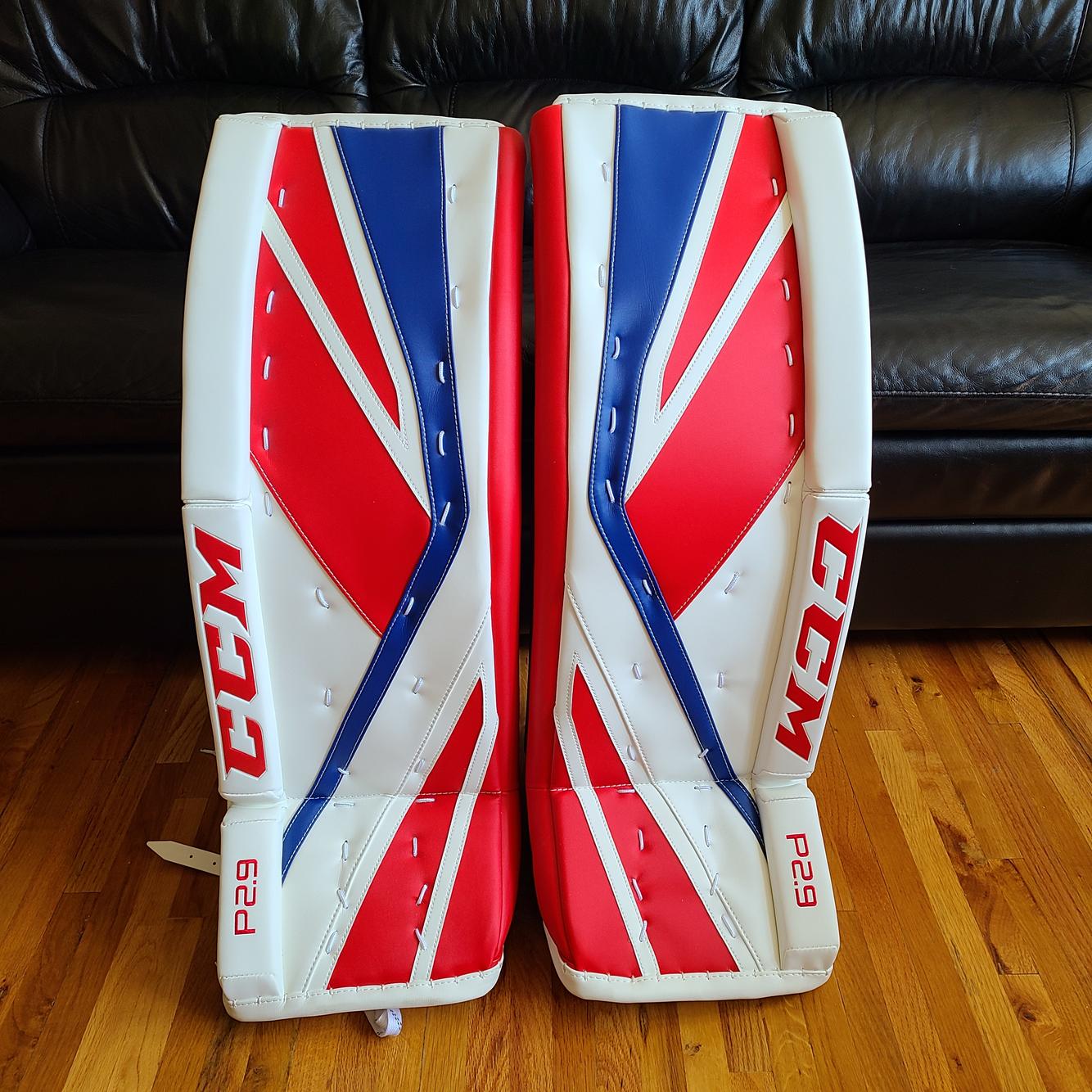 Red/White/Blue New Senior 33" CCM Premier P2.9 Goalie Leg Pads ...