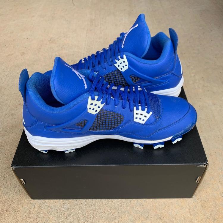 Jordan 4 Retro MCS Royal Blue Cleats sz 9 | SidelineSwap