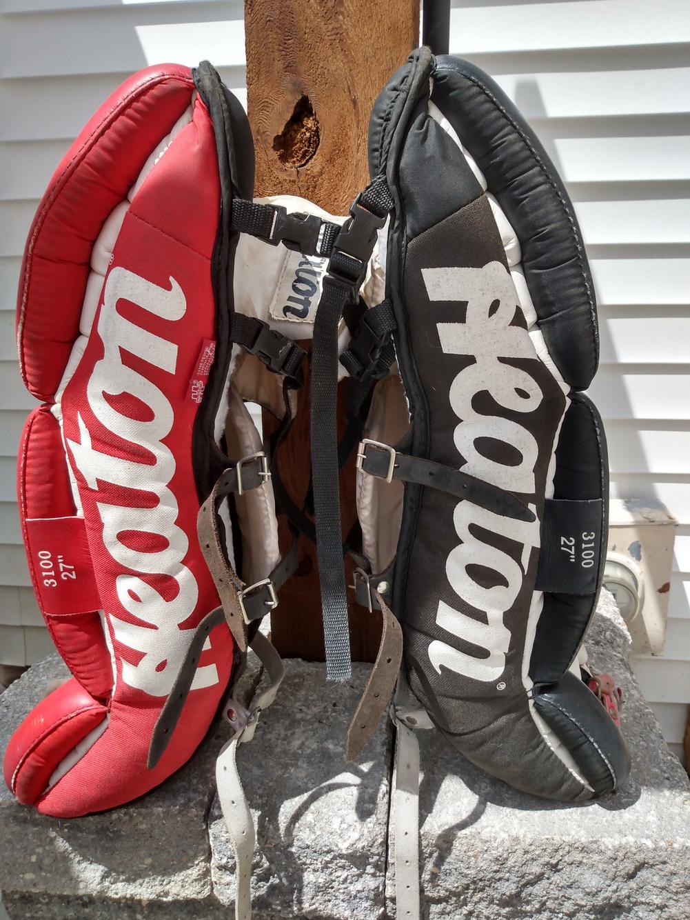 White/Black/Red Used Junior 27" Heaton 3100 Martin Brodeur Replica ...