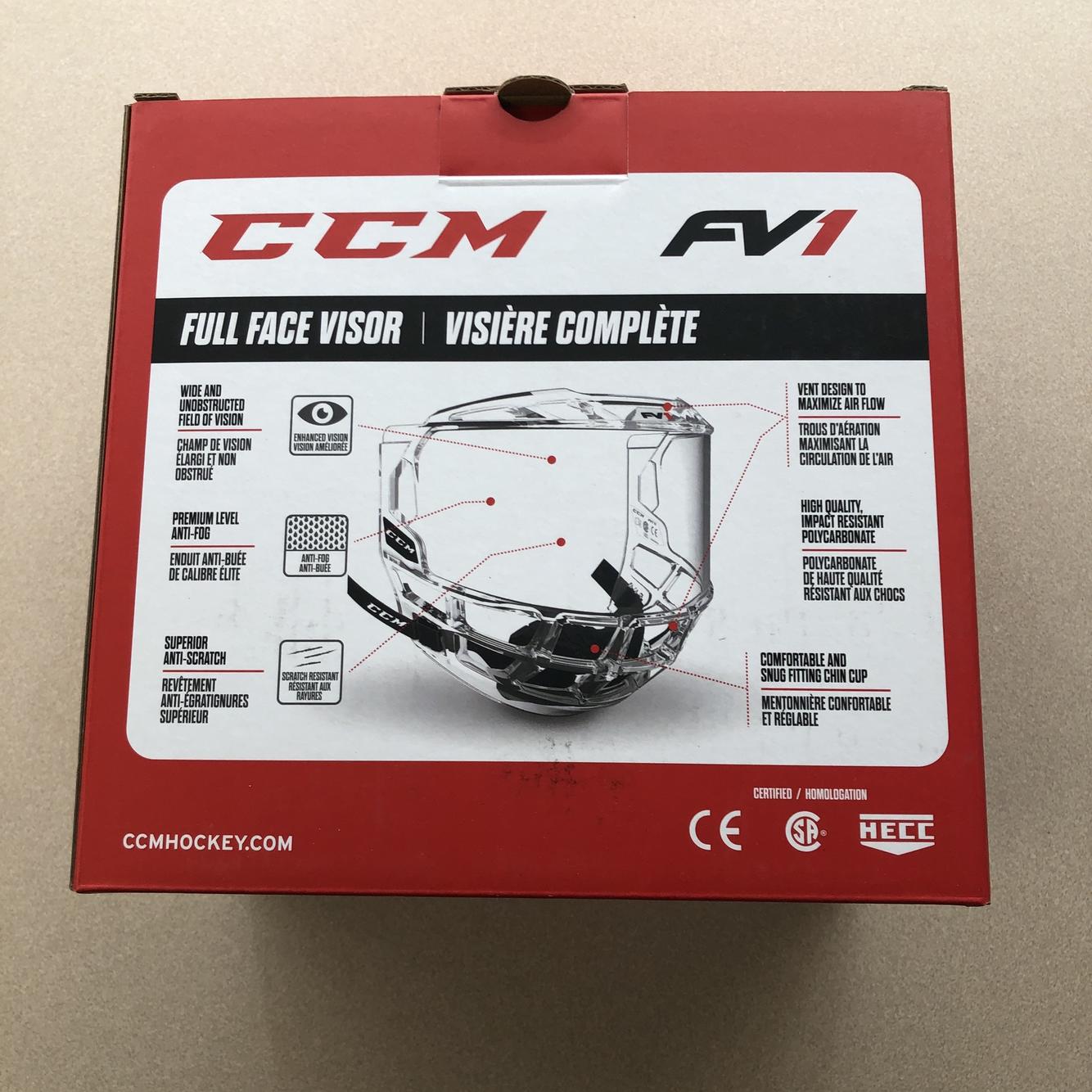 New Senior CCM FV1 Hockey Full Face Visor Clear shield mask bubble cage ...