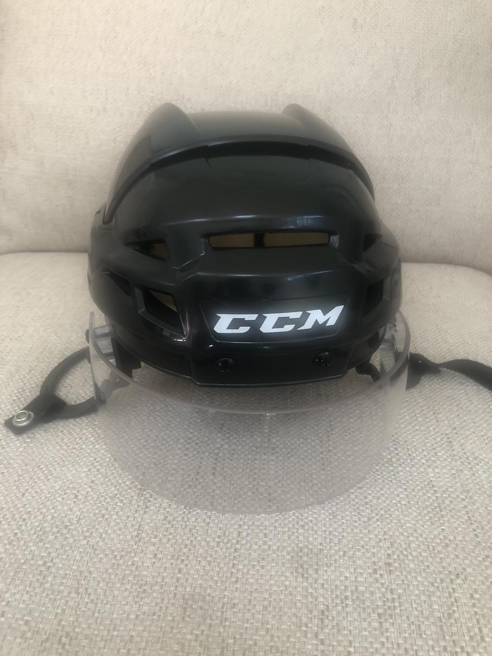 Ccm Pro Stock V8 Black Helmet With CCM Pro stock straight Cut Visor ...