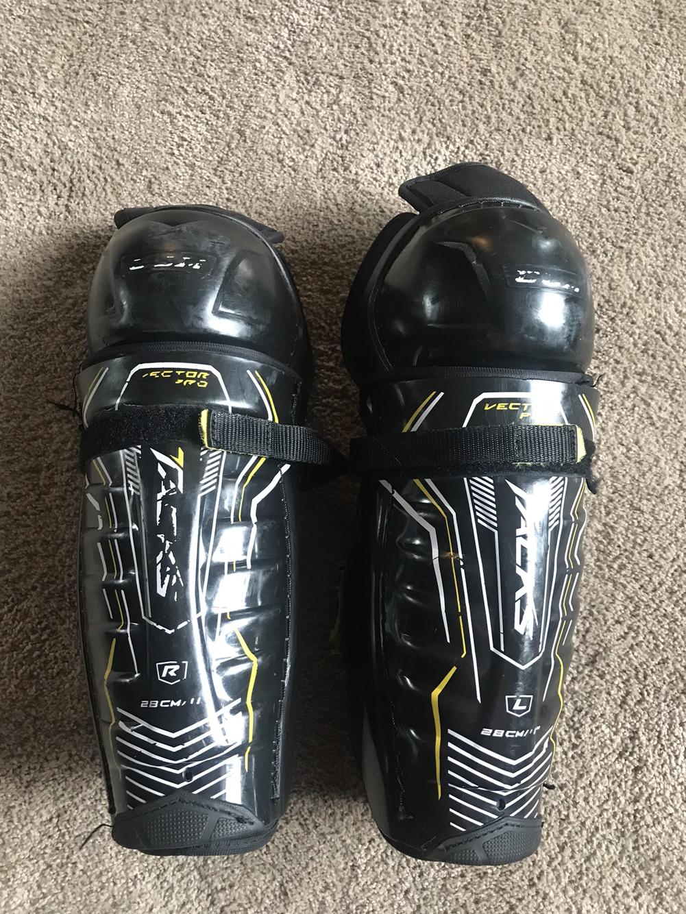 Used CCM Tacks Vector Pro Shin Pads Junior 11” | SidelineSwap