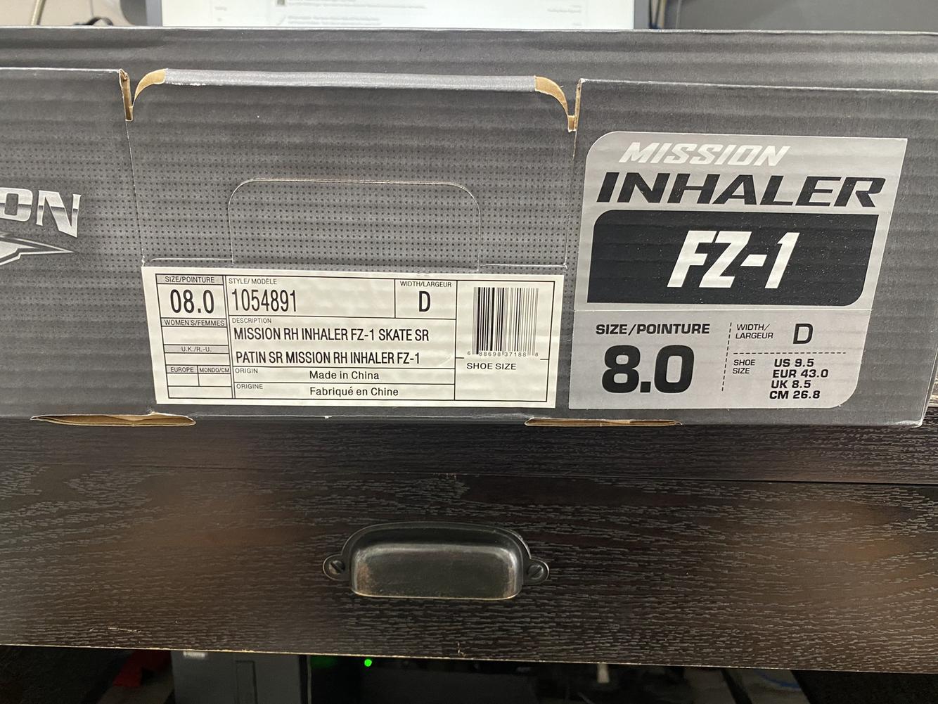 NEW Mission Inhaler FZ-1 Roller Hockey Inline Skates. Size 8 | SidelineSwap