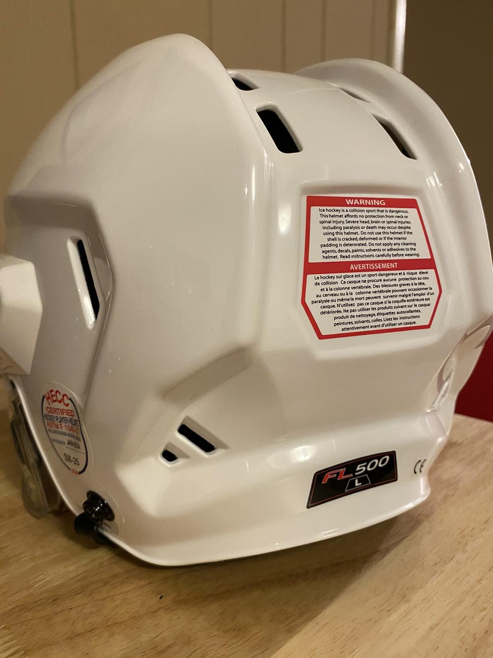 White New Large CCM FL500 Helmet | SidelineSwap