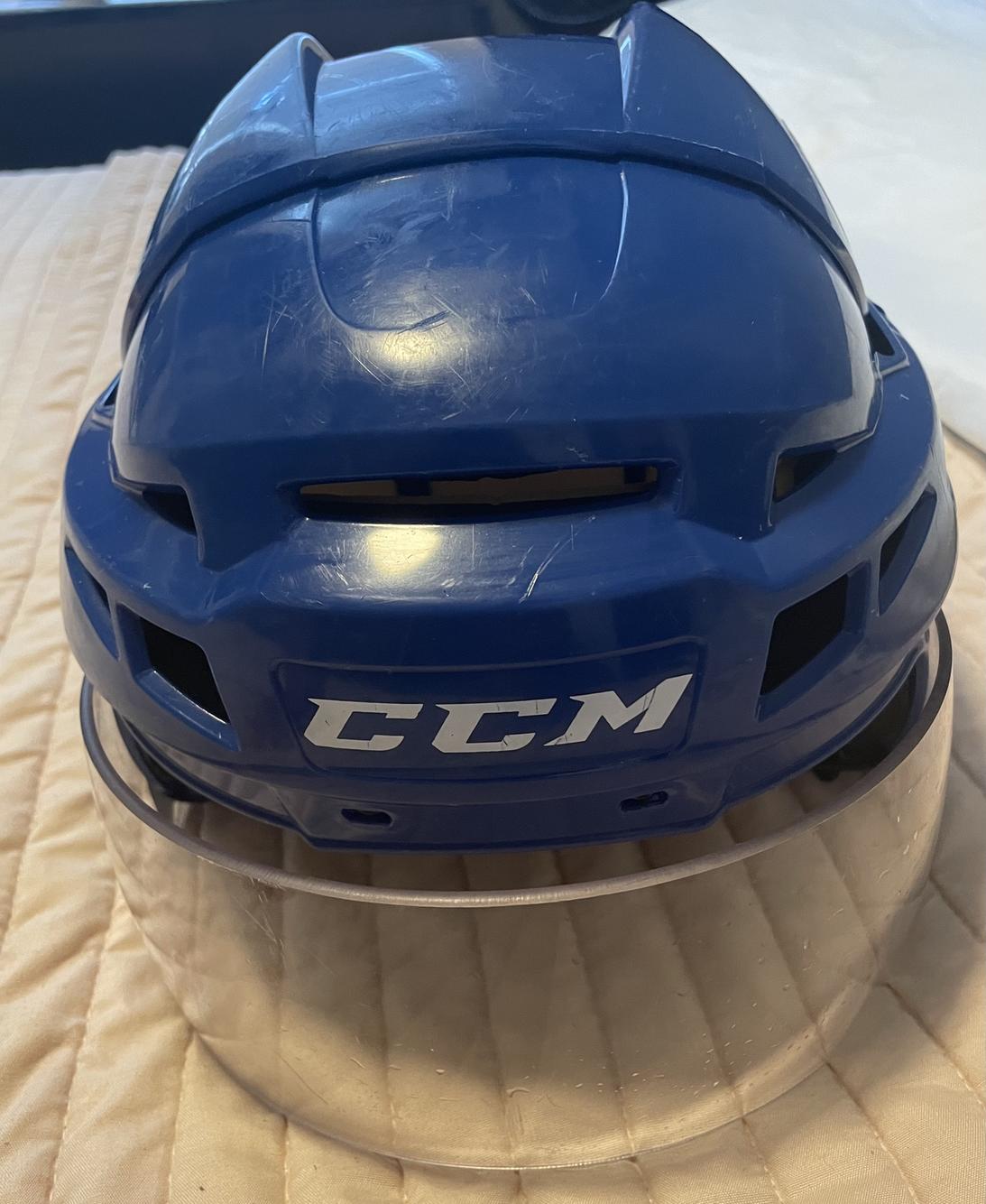 Blue New Small CCM Pro Stock Vector V08 Helmet With Visor | SidelineSwap