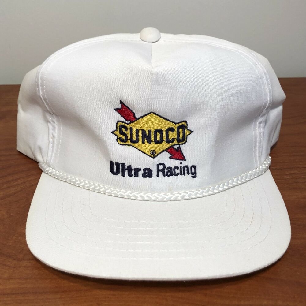 Sunoco Ultra Racing Hat Snapback Cap White Vintage 90s Gasoline Auto ...