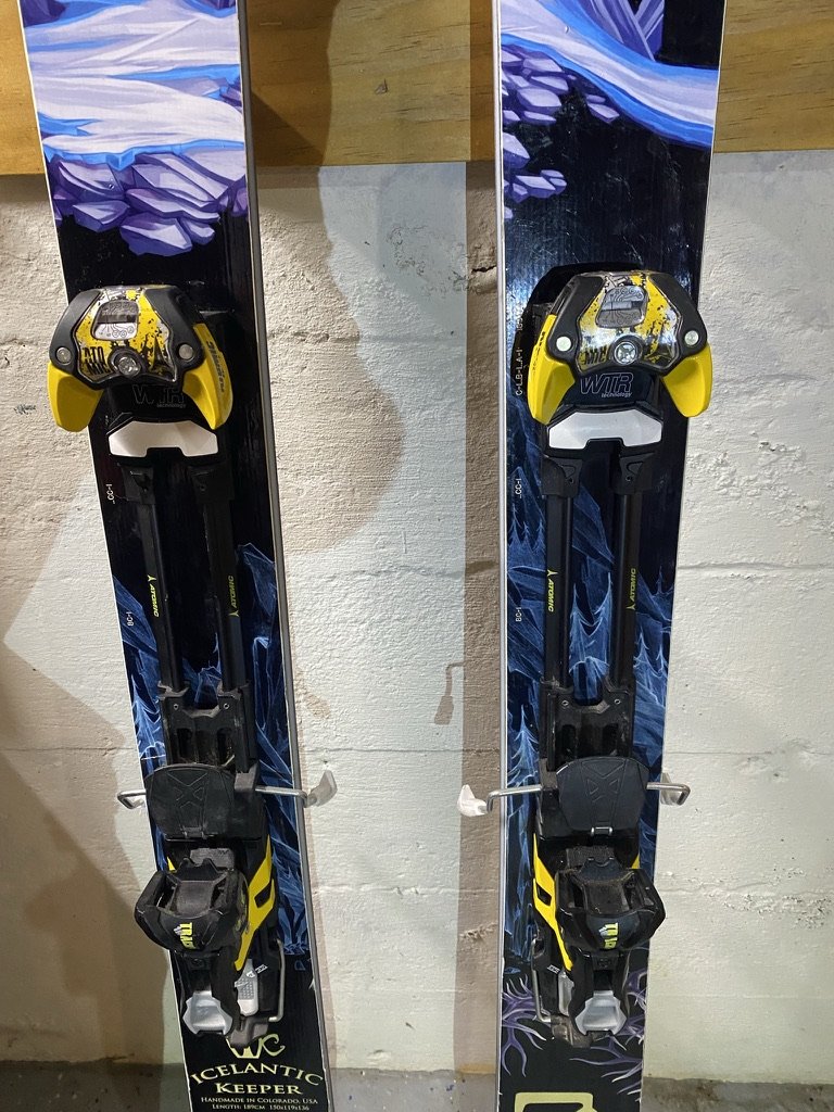 Used 2012 Icelantic Keeper 189cm Powder Skis With Atomic Tracker 16 AT Bindings Max Din 16 ...