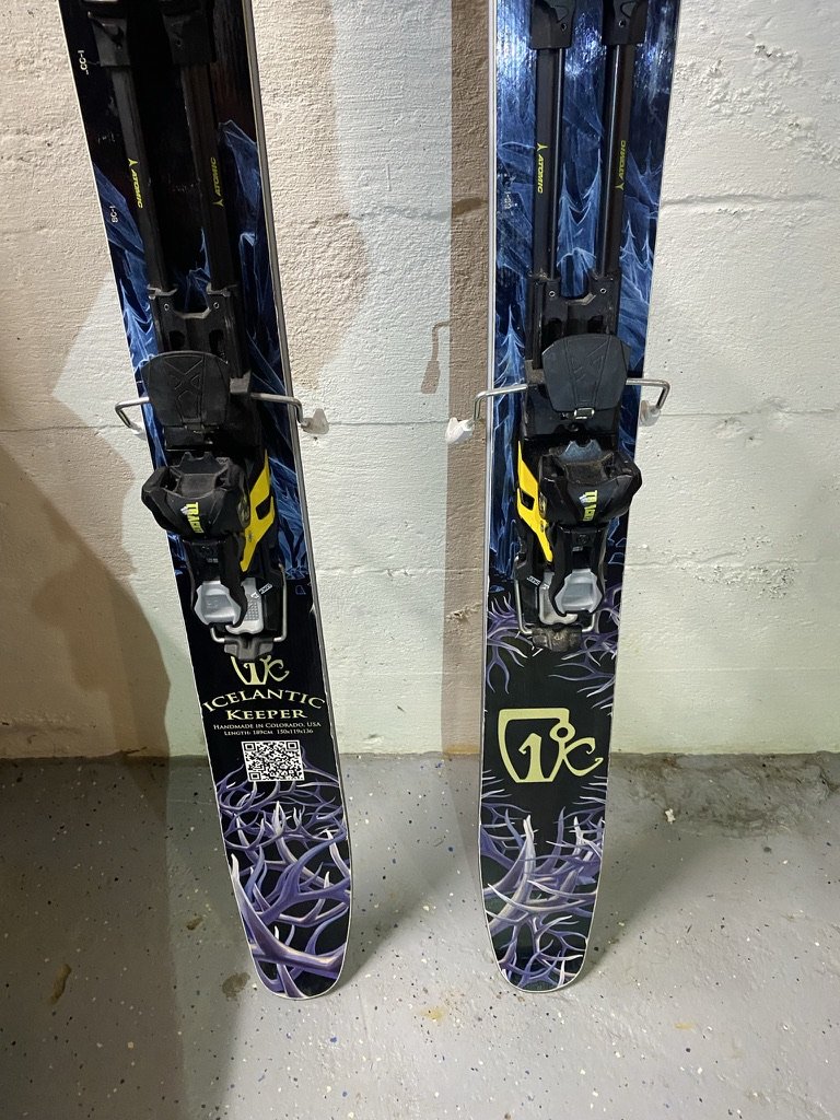 Used 2012 Icelantic Keeper 189cm Powder Skis With Atomic Tracker 16 AT Bindings Max Din 16 ...