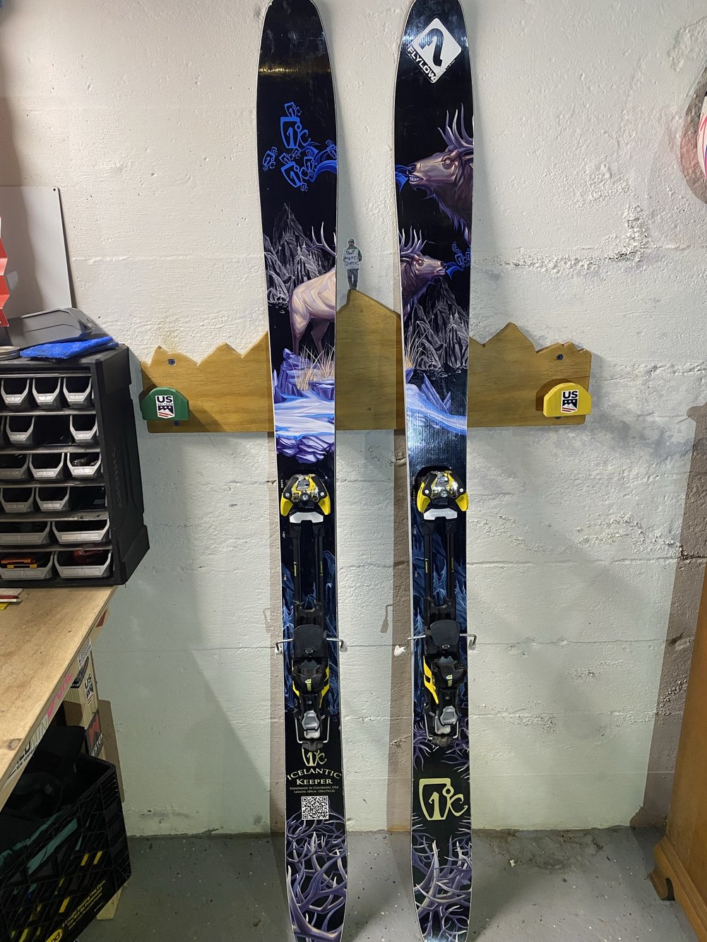 Used 2012 Icelantic Keeper 189cm Powder Skis With Atomic Tracker 16 AT Bindings Max Din 16 ...