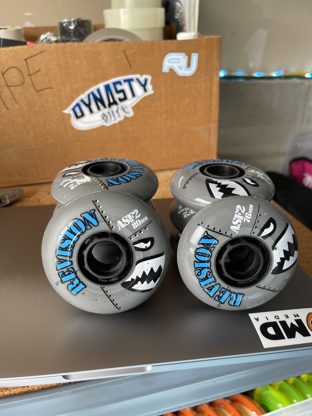 Revision Wheels Inline Roller Hockey ASF2 80MM and 76MM 8 PACK ...