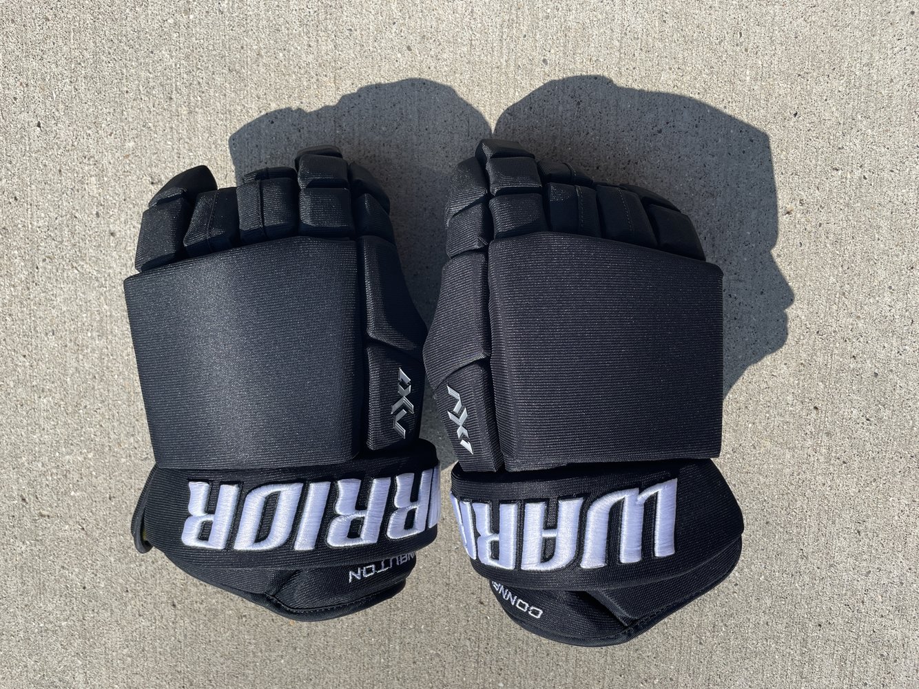 New Warrior Hockey Gloves AX1 Pro Stock w/ shot blocker | SidelineSwap