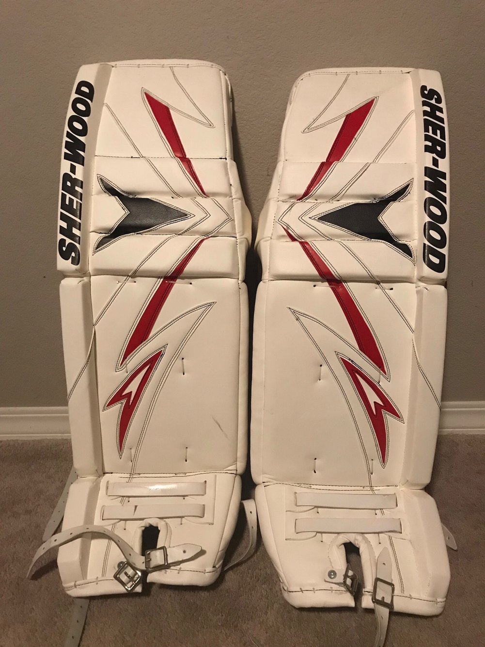 Martin Brodeur Sherwood MB30 T100 Goalie Leg Pads | SidelineSwap