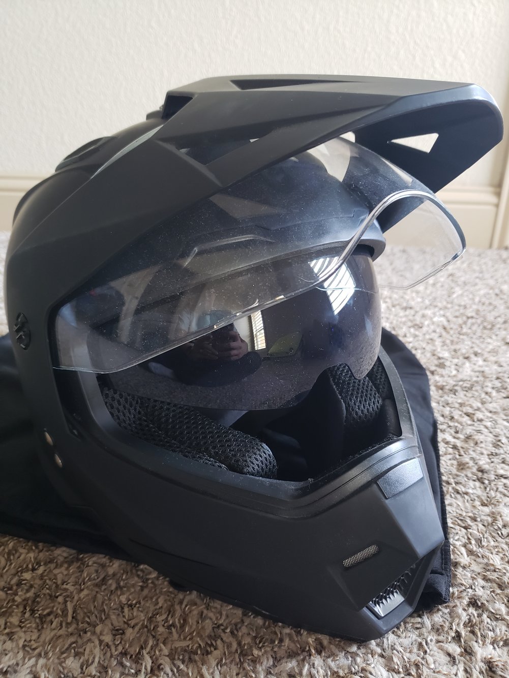 Black New Large ISTORM DUAL SPORT MOTORCYCLE MOTOCROSS OFF ROAD FULL ...