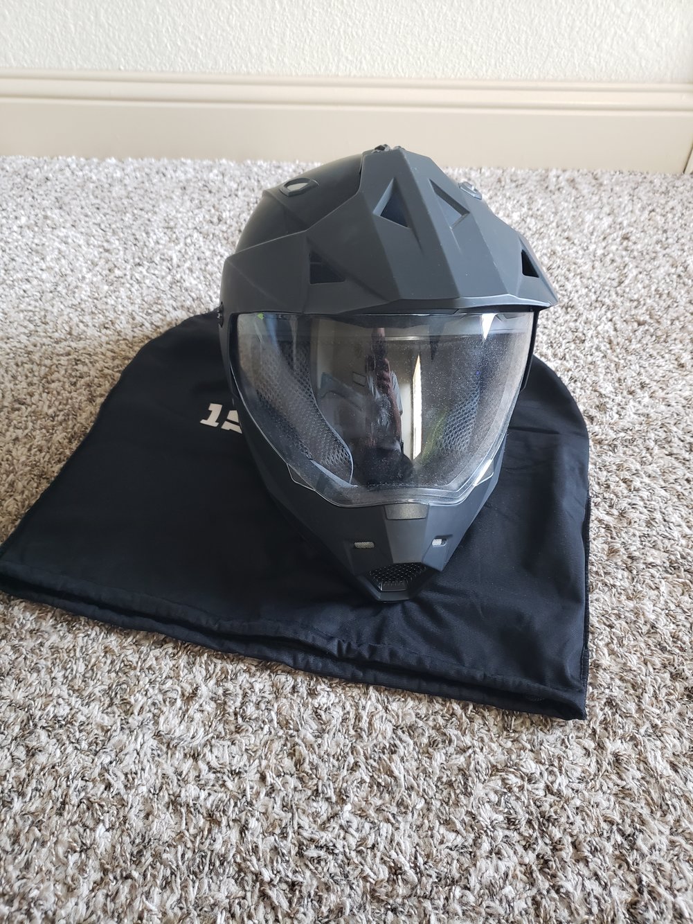 Black New Large ISTORM DUAL SPORT MOTORCYCLE MOTOCROSS OFF ROAD FULL ...