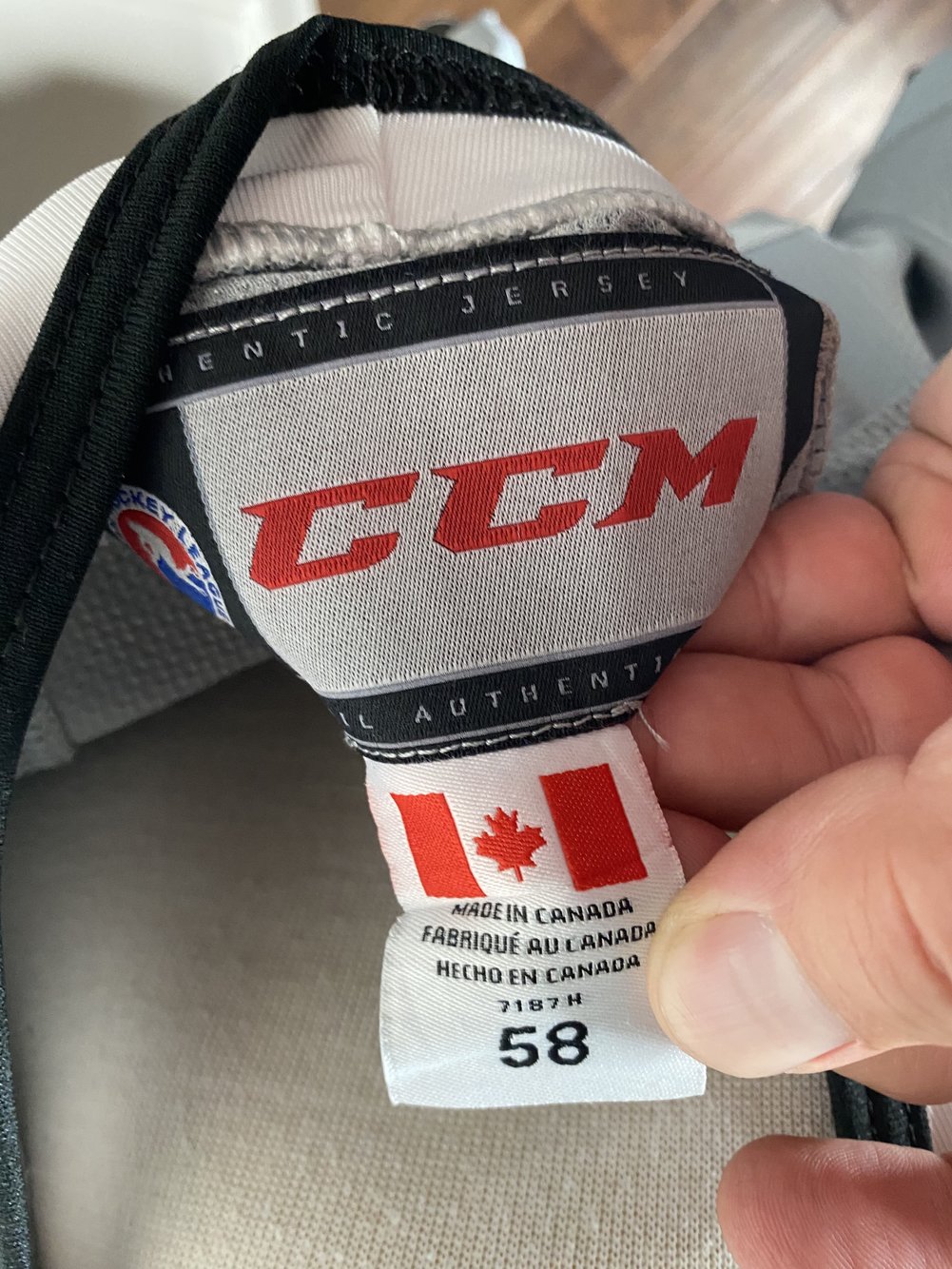 CCM Edge San Antonio Rampage Pro Stock GREY Game Jersey #42 MORRIS 7467 ...