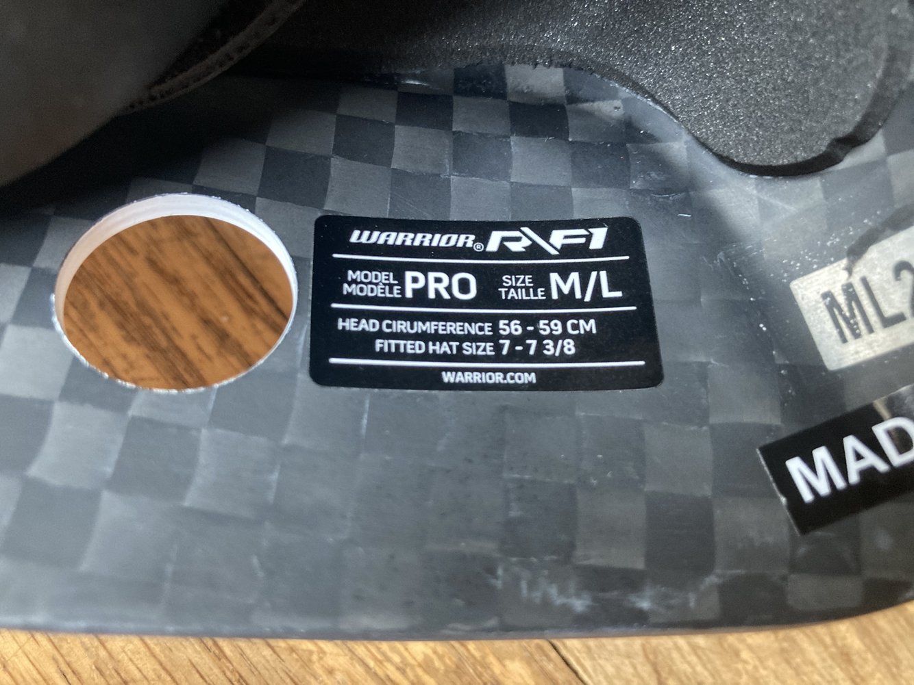 White Senior New Warrior RF1 Pro Goalie Mask Pro Stock | SidelineSwap