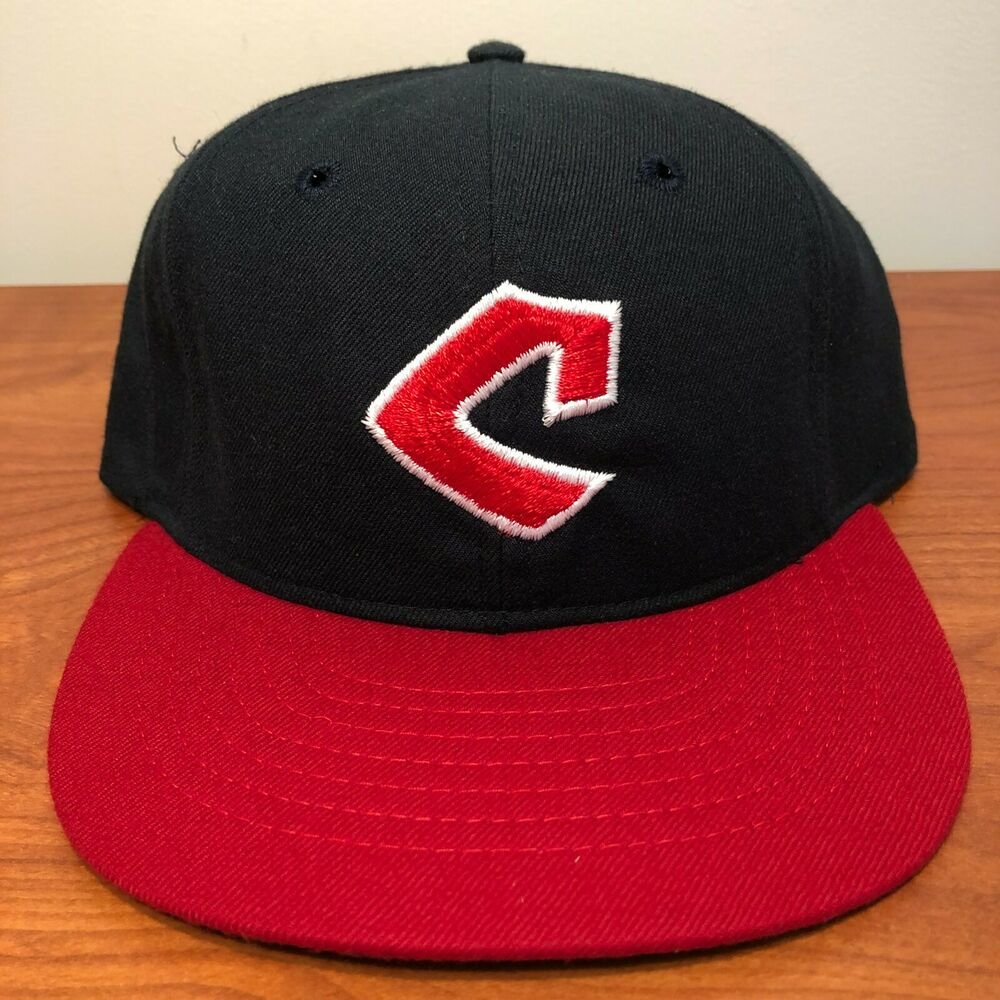Cleveland Indians Hat Baseball Cap Fitted 7 1/2 Roman Leather Vintage ...