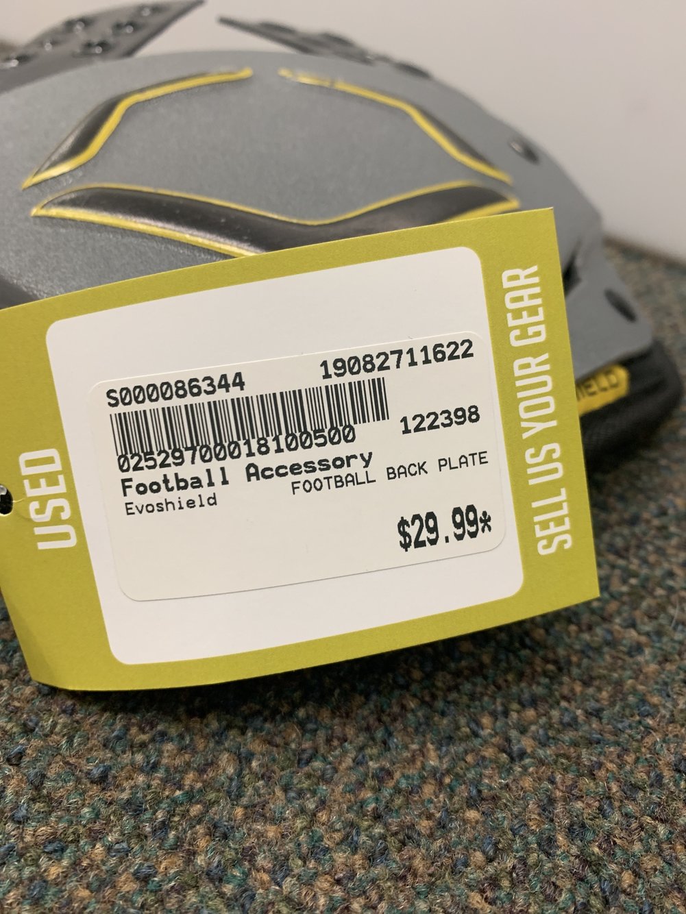 EvoShield Used Football Backplate | SidelineSwap