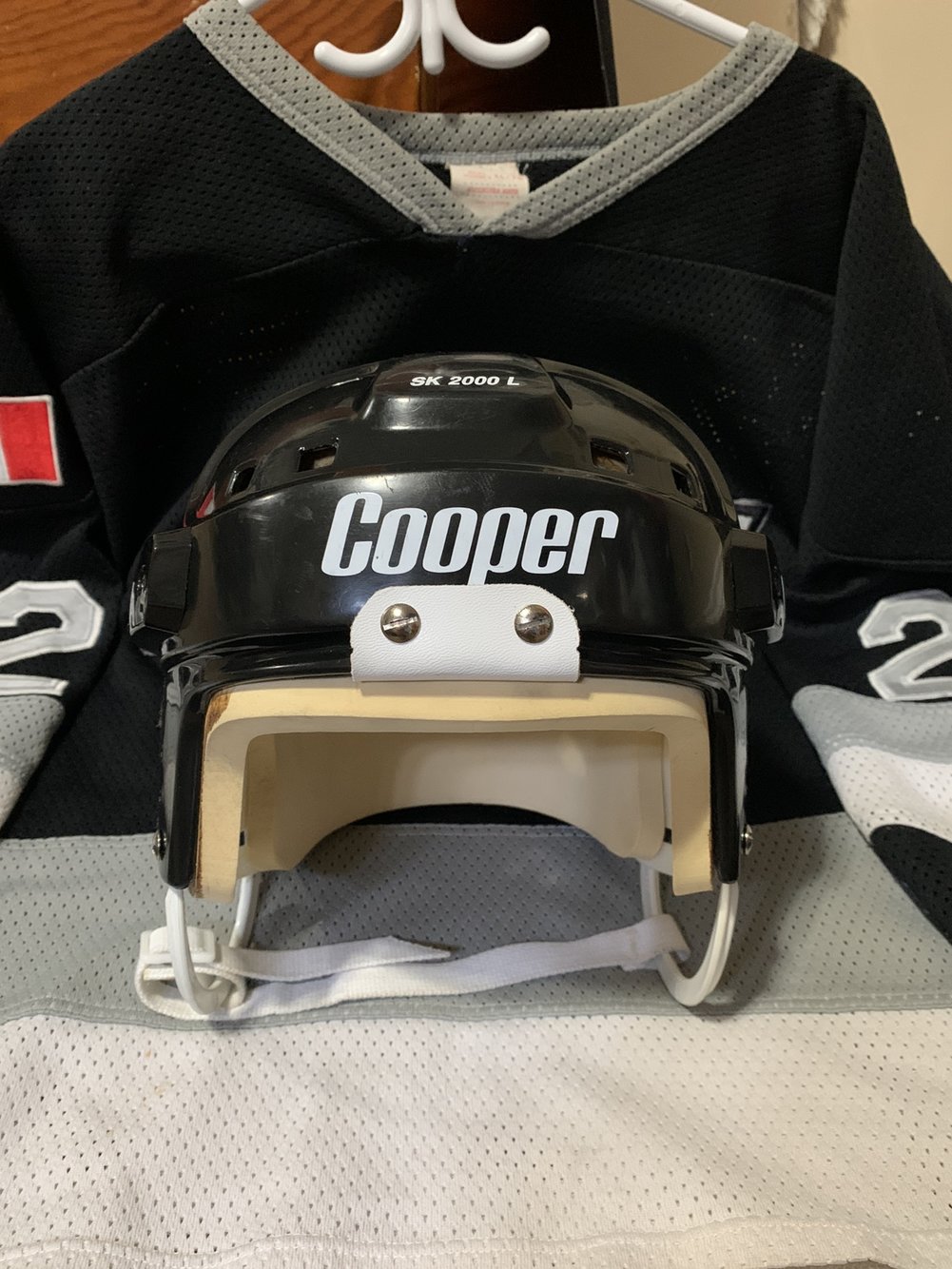 VINTAGE PRO-STOCK COOPER SK2000 BLACK HOCKEY HELMET ADULT LARGE GREAT ...