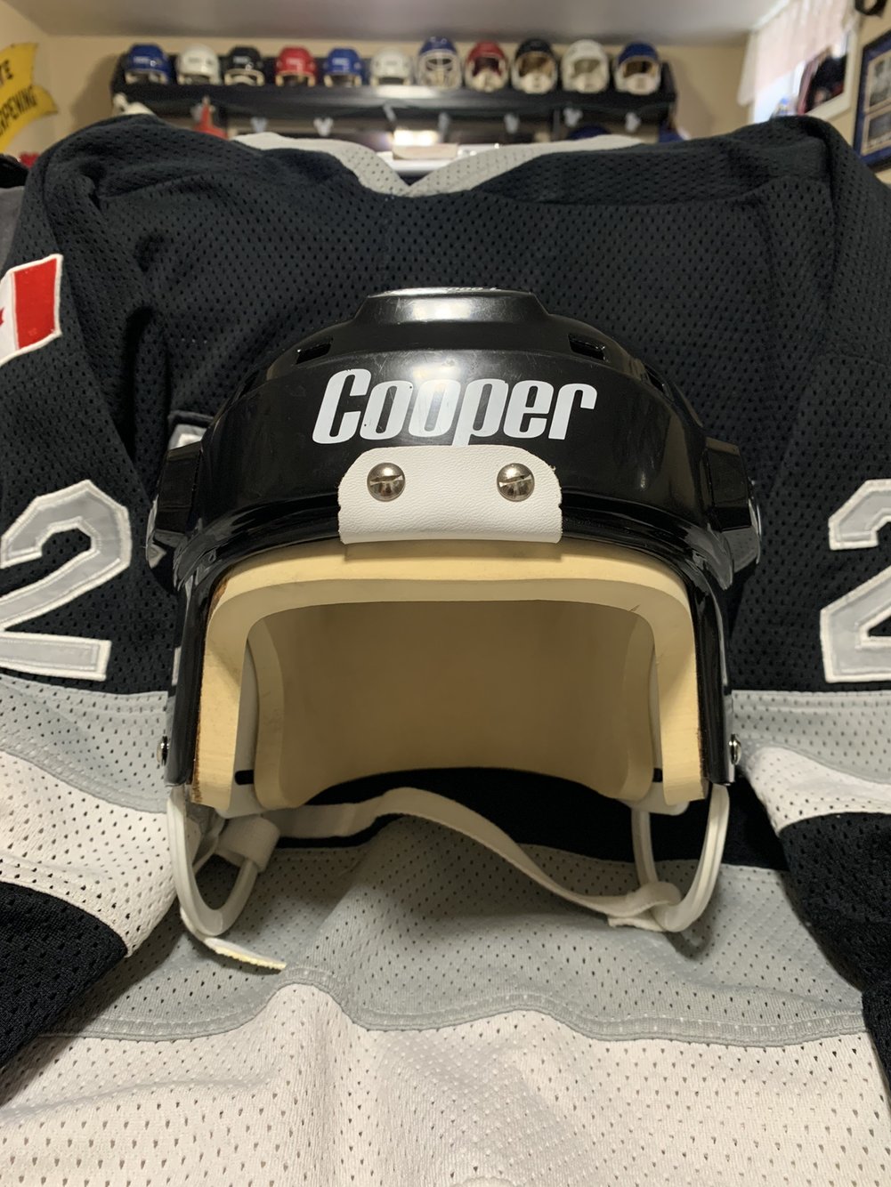 VINTAGE PRO-STOCK COOPER SK2000 BLACK HOCKEY HELMET ADULT LARGE GREAT ...