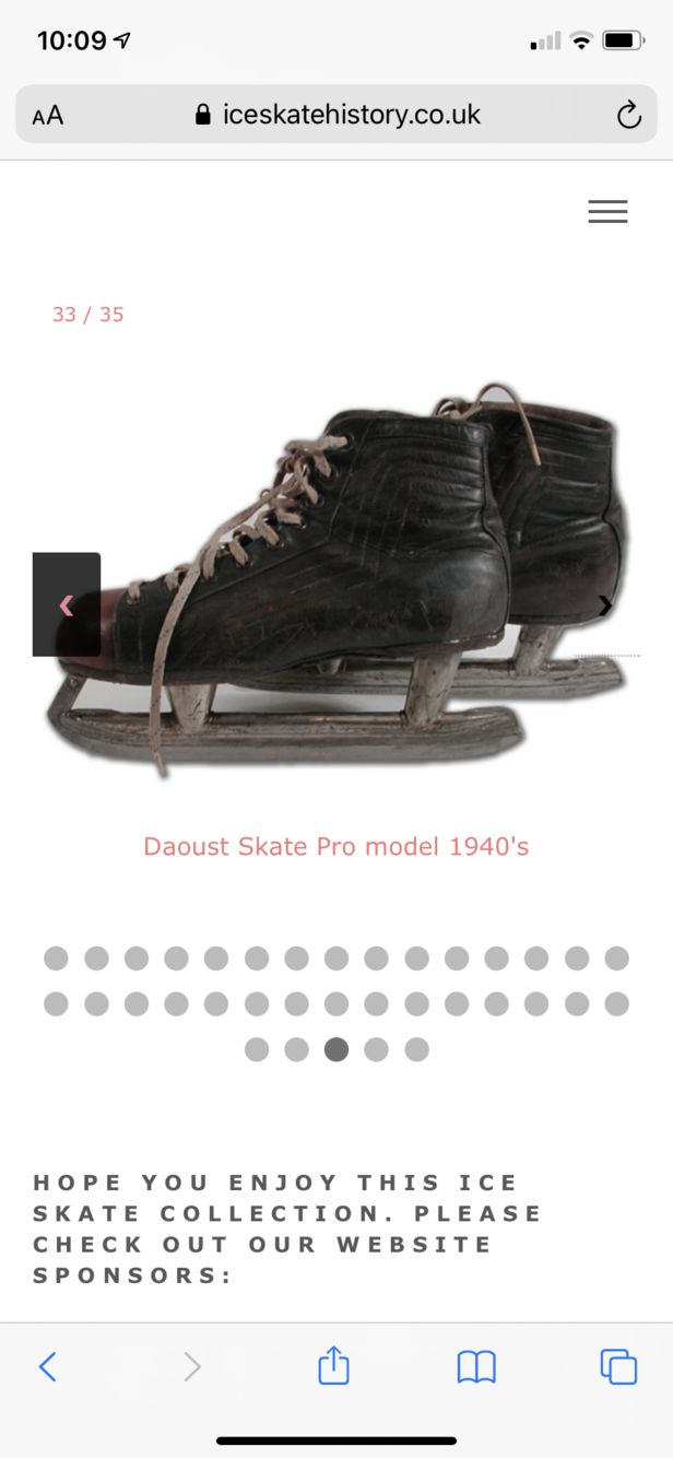 Vintage 1940’s (or earlier) pair of size 3 Daoust hockey skates ...