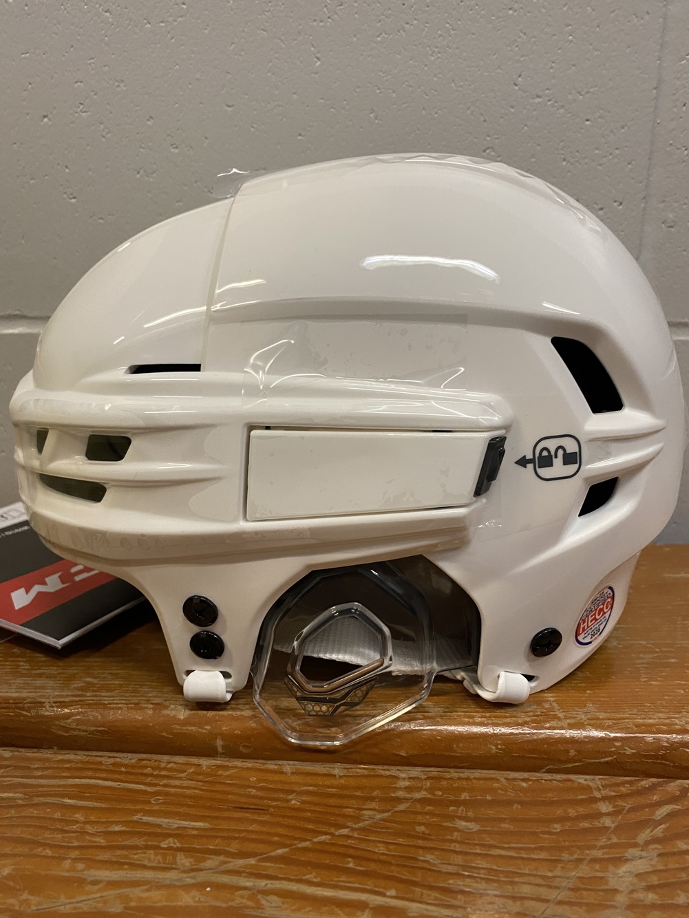 White New Pro Stock Medium CCM Super Tacks X Helmet | SidelineSwap