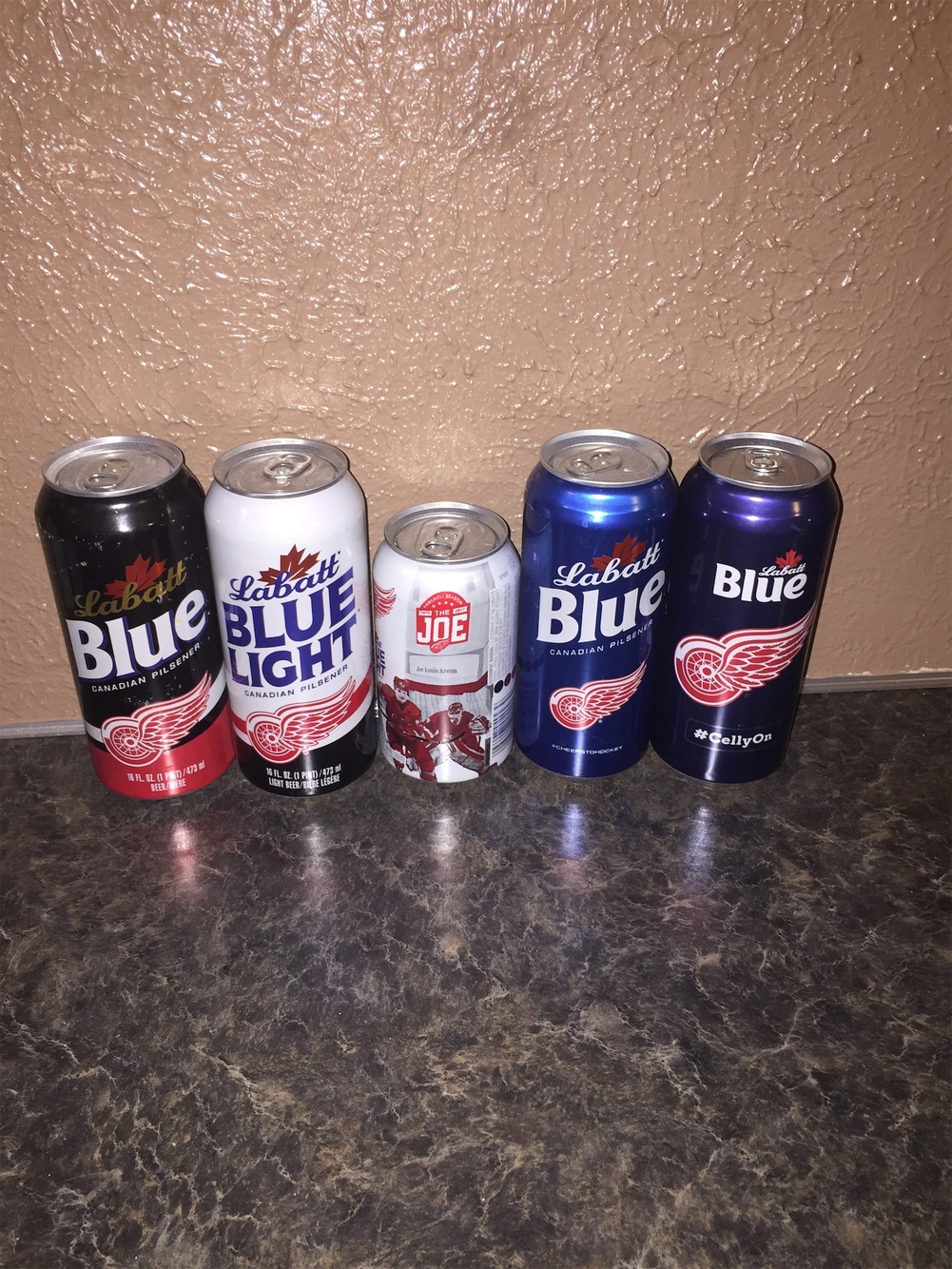 5 - DETROIT RED WING LABBATT BLUE LIGHT BEER CANS EMPT | SidelineSwap