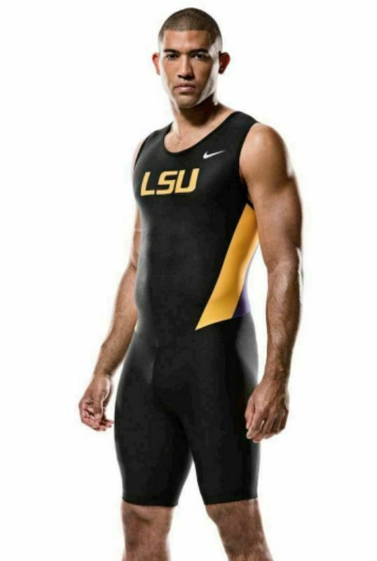 Nike Team LSU Tigers Track Field Unitard Men's Large Black Purple ...