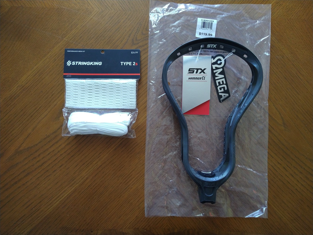 New 'Galaxy' (black) STX Hammer Omega Head with Stringking 2s + all white string kit | SidelineSwap