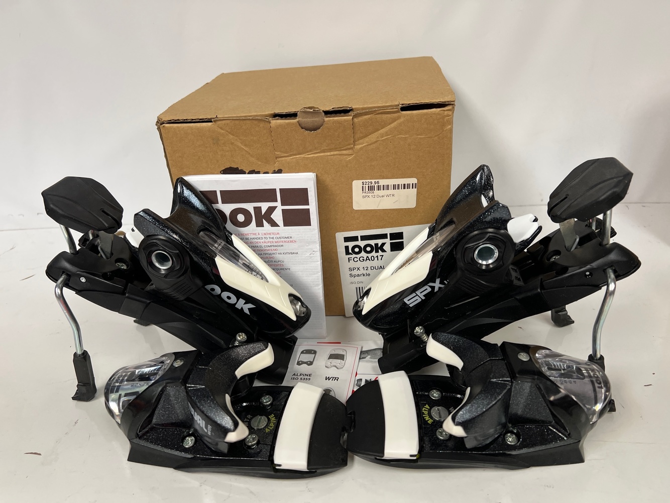 New Look SPX Dual WTR B90 Ski BIndings & Brakes Black Sparkle FCGA017 | SidelineSwap