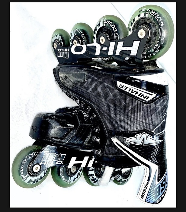Mission Inhaler DS6 Junior Size 3E Inline Roller Hockey Skates (4 Men ...