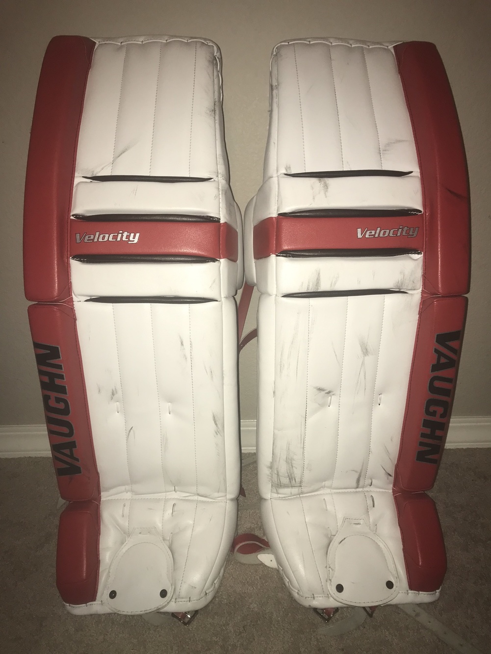 Martin Brodeur Pro Return Vaughn Velocity Goalie Leg Pads | SidelineSwap