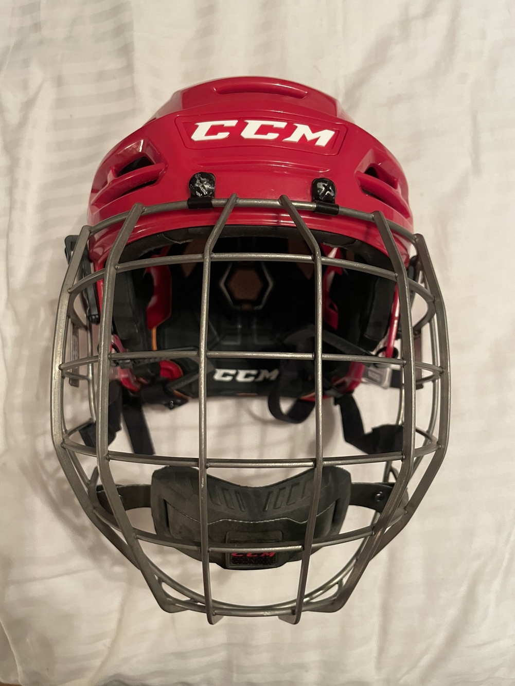 Red Used Medium CCM Tacks 710 Helmet | SidelineSwap