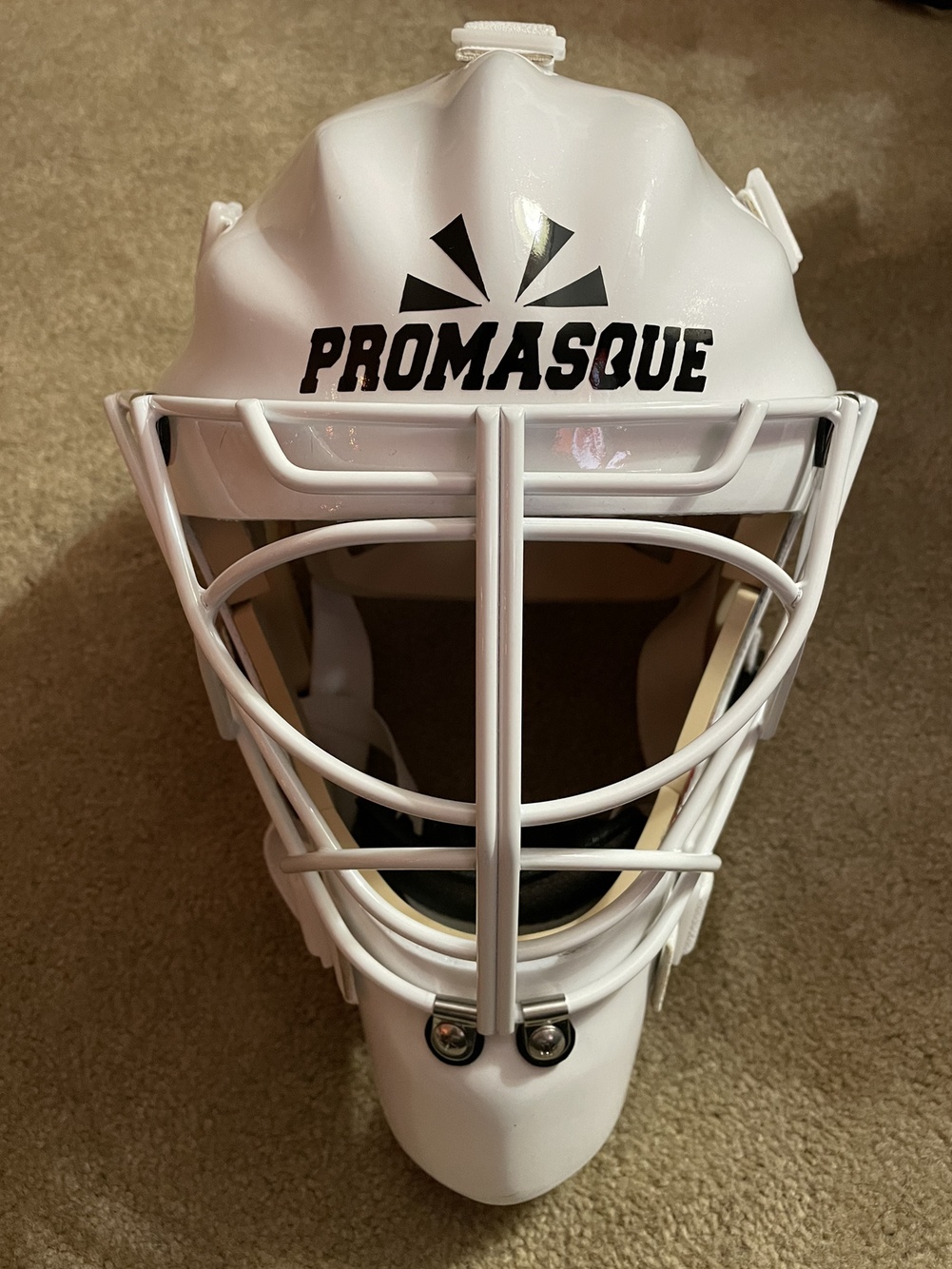White Senior Promasque Pro Stock Extra Duty Kevlar Goalie Mask ...