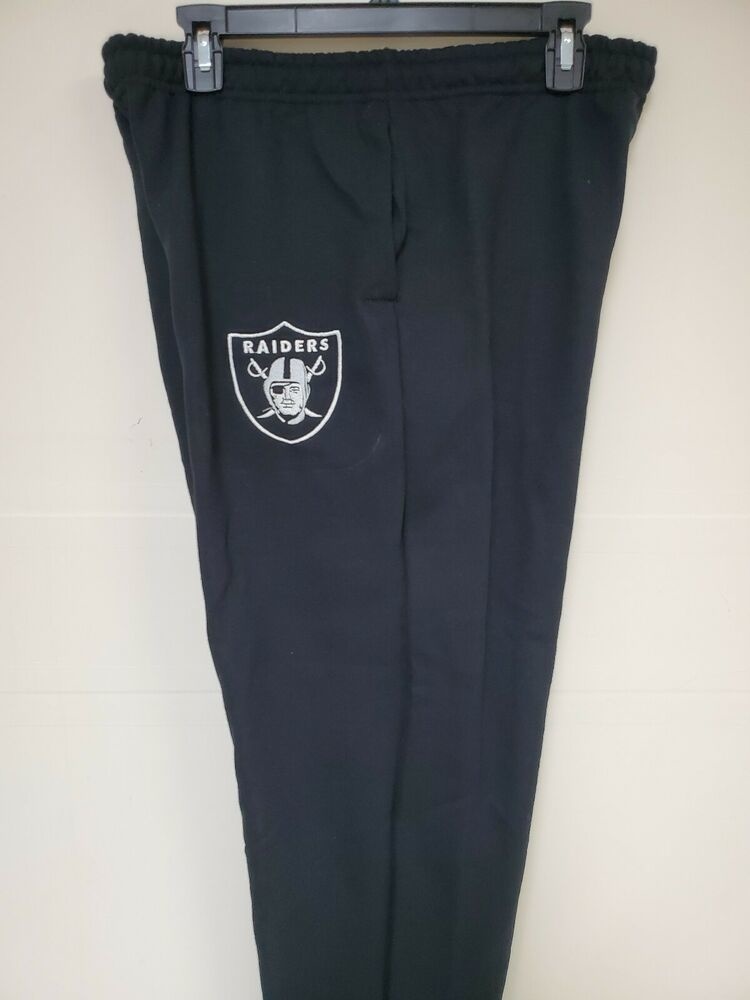0701 Mens NFL LAS VEGAS RAIDERS Full Length Jersey SWEATPANTS New BLACK ...