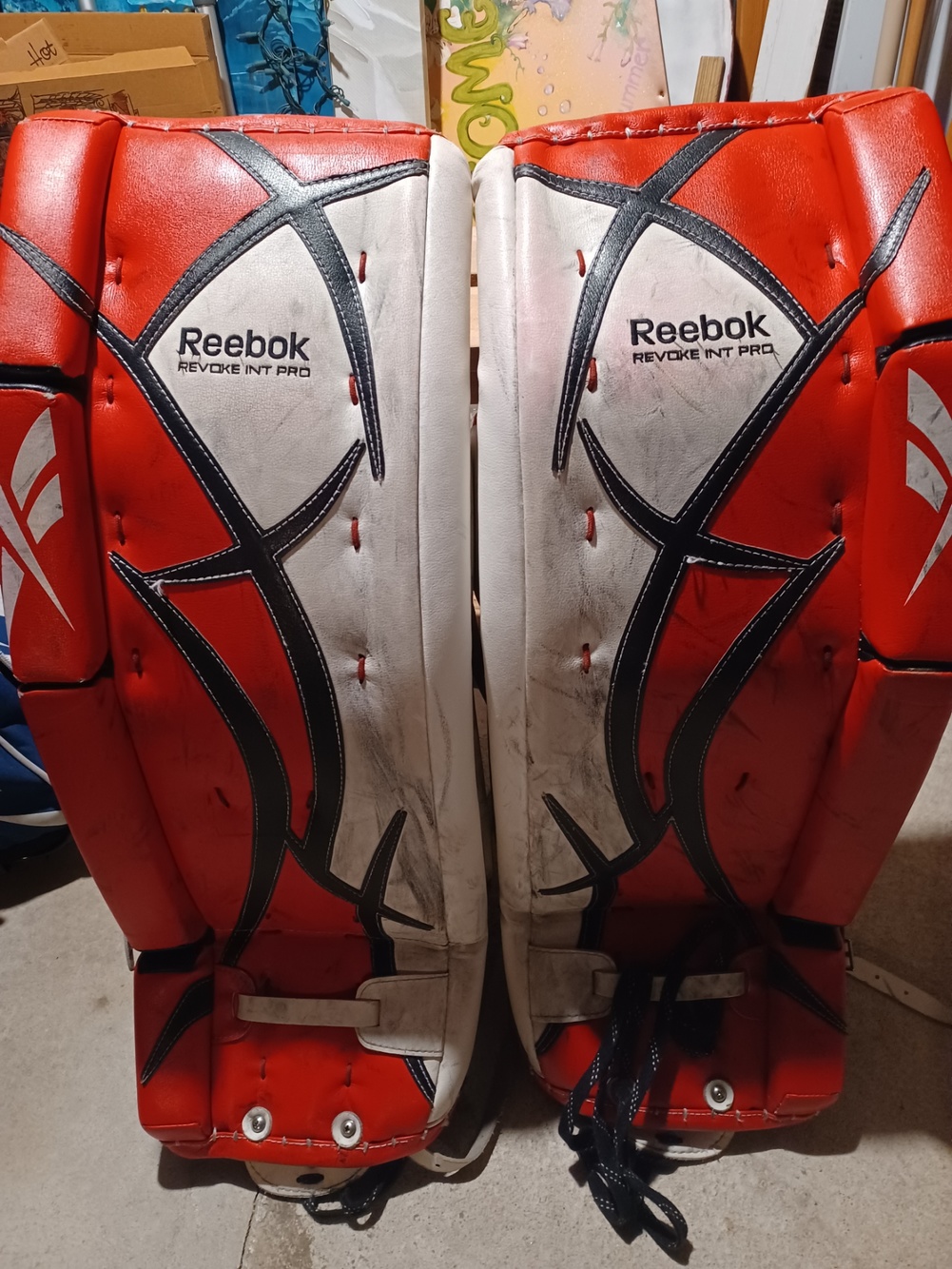 Goalie Leg Pads Used 31" Reebok Revoke int pro Pro Stock | SidelineSwap