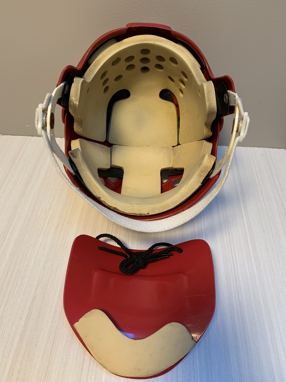 1980 Red Cooper SK 2000 Used Helmet & Cooper TP for SK2000 Goalie Combo ...