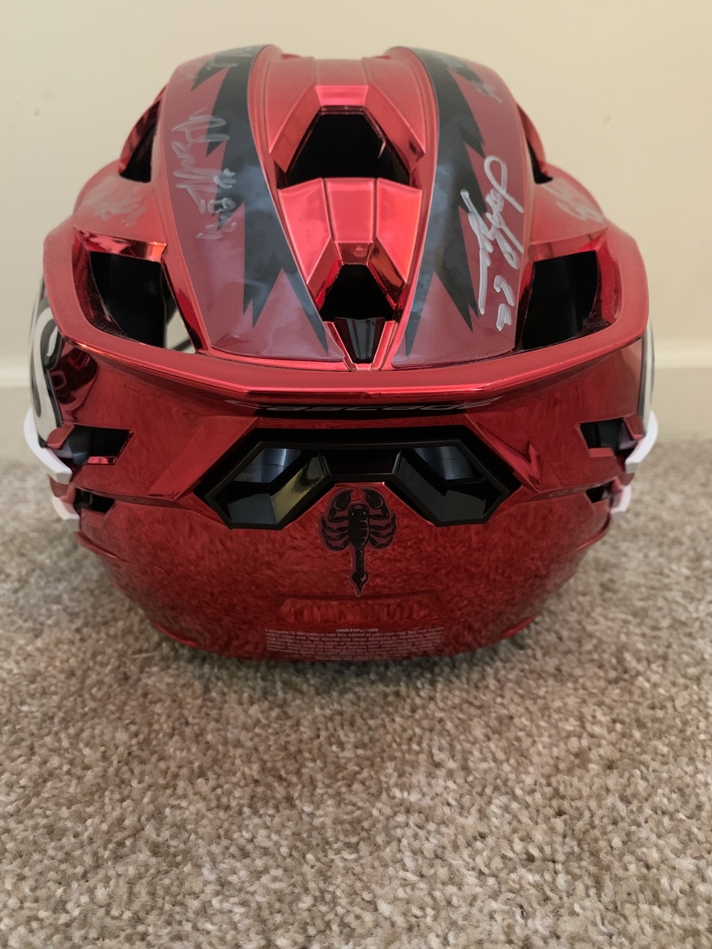 SIGNED CHAOS PLL CHAMPIONS HELMET RED CHROME | SidelineSwap