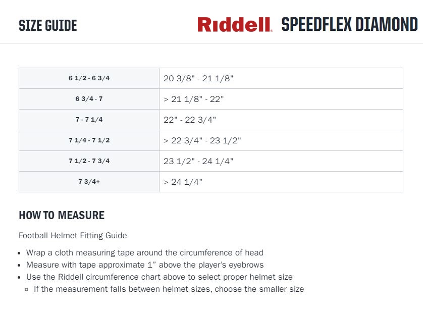 Adult (7 - 7 1/4) - Riddell Speedflex Diamond Football Helmet - Red ...