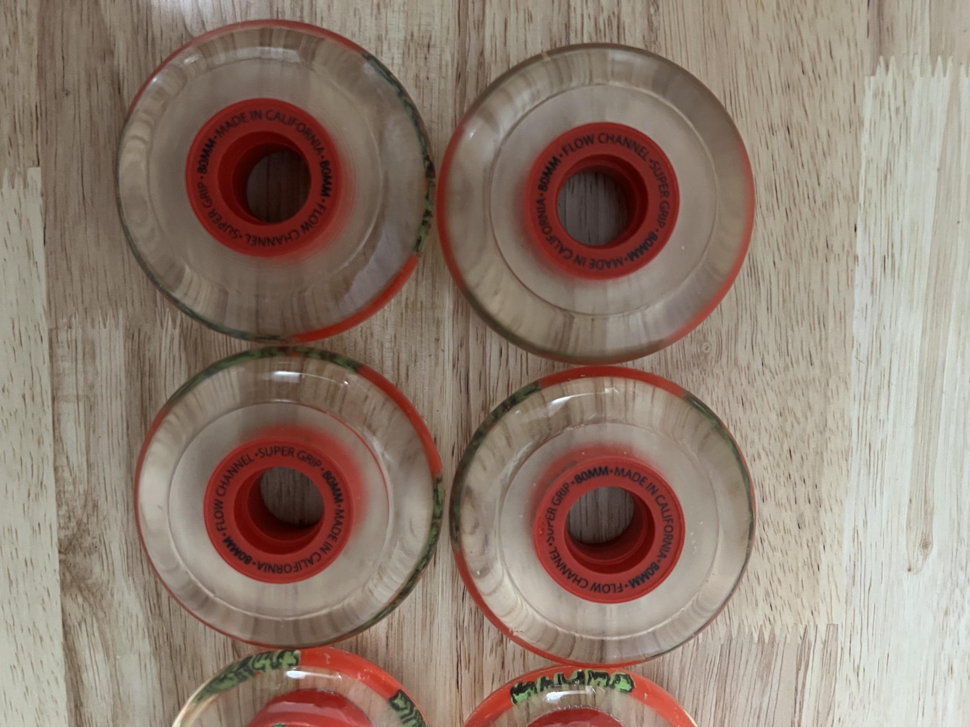 Labeda Slime Wheels 76/76/80/80 Full Set Red Roller Hockey Wheels ...