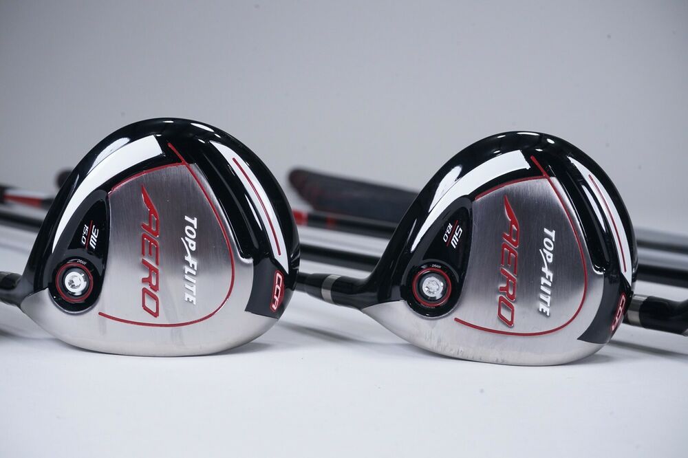 TOP FLITE AERO GOLF CLUB SET W/ UNIFLEX SHAFTS, GOLF BAG & HEADCOVERS ...