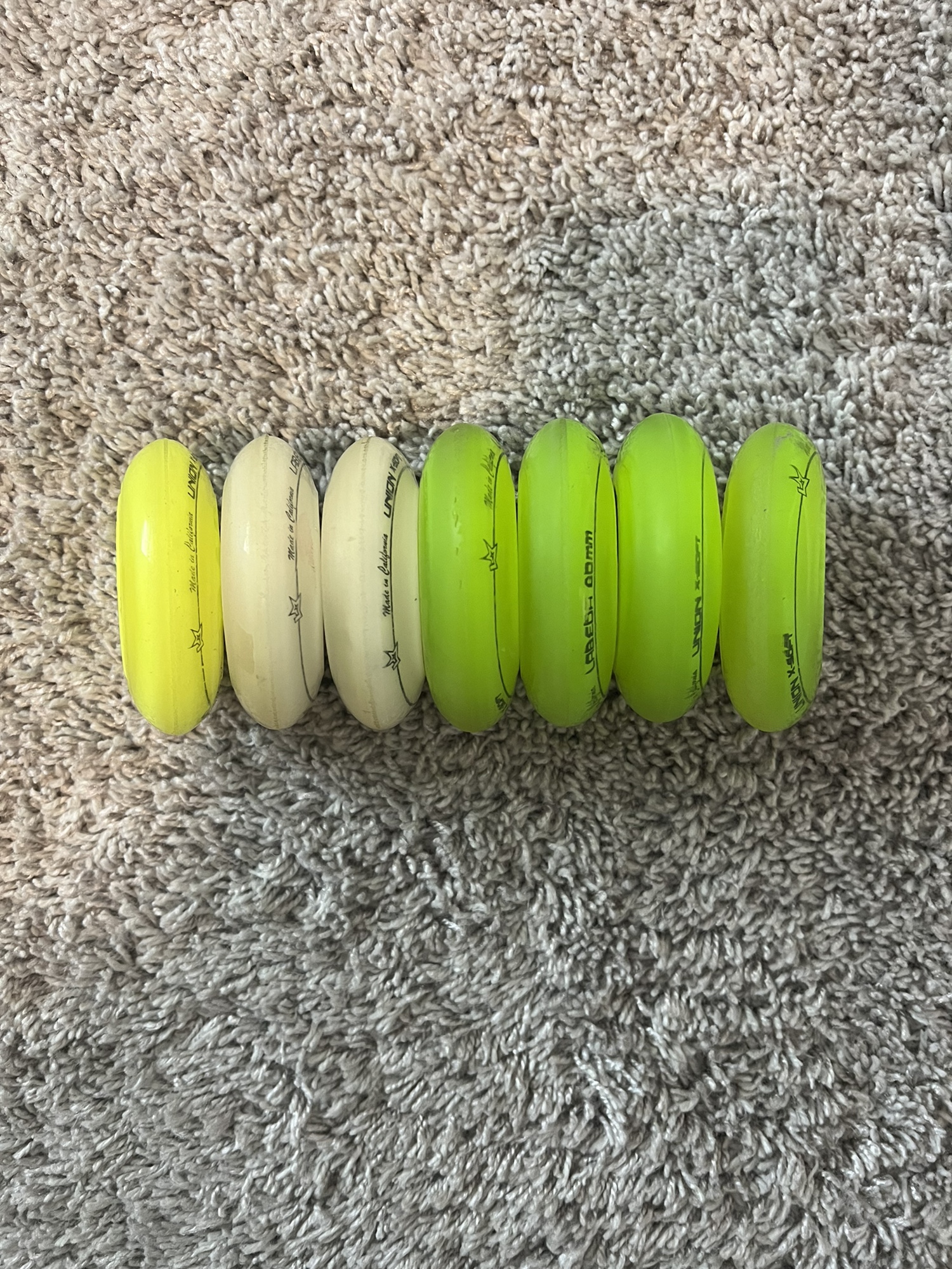 7 Labeda Union X-soft wheels: Four 80mm, Three 76mm | SidelineSwap