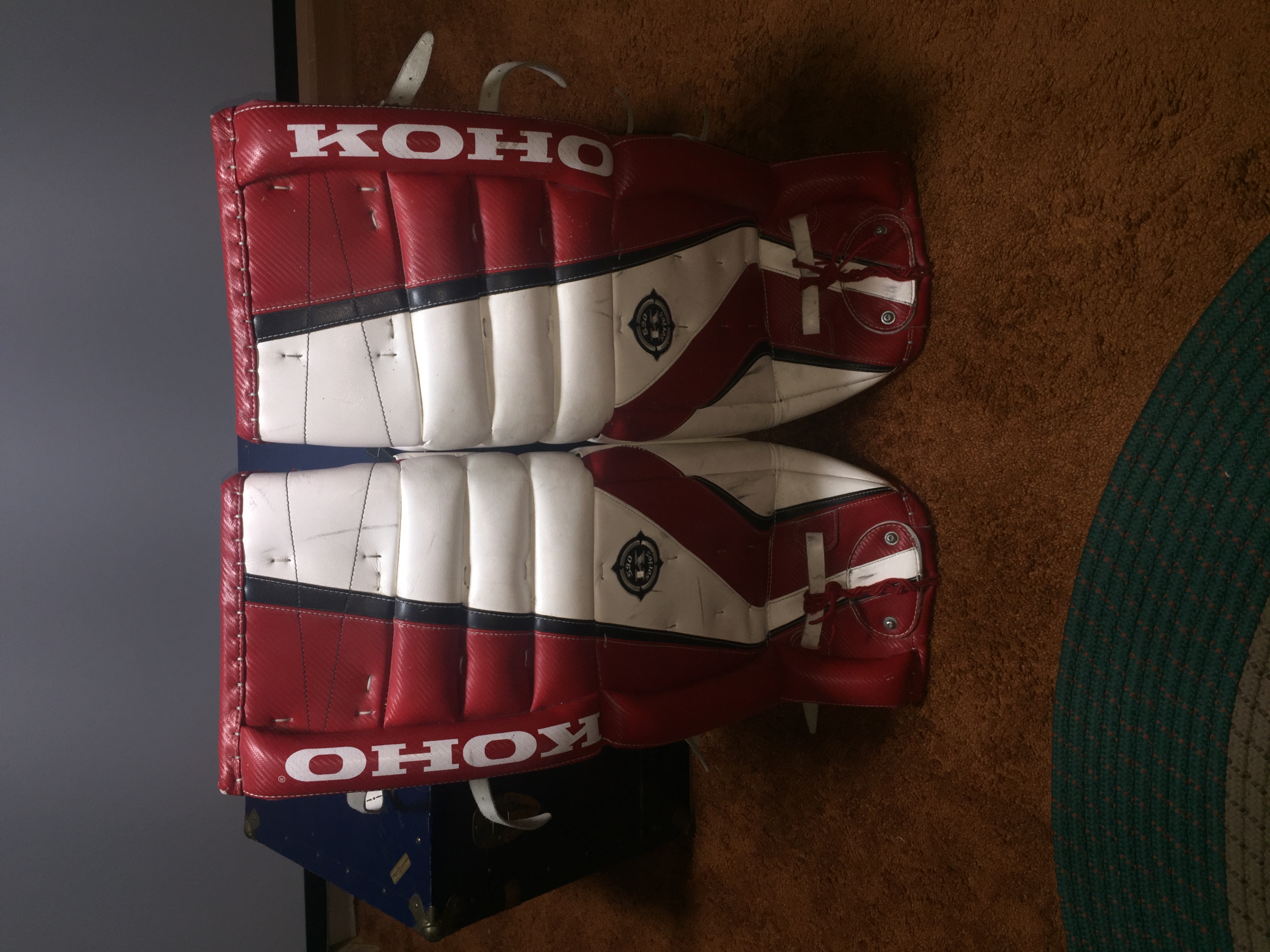 Used 33" Koho 590 Goalie Leg Pads and Glove/ Blocker Pro Stock ...