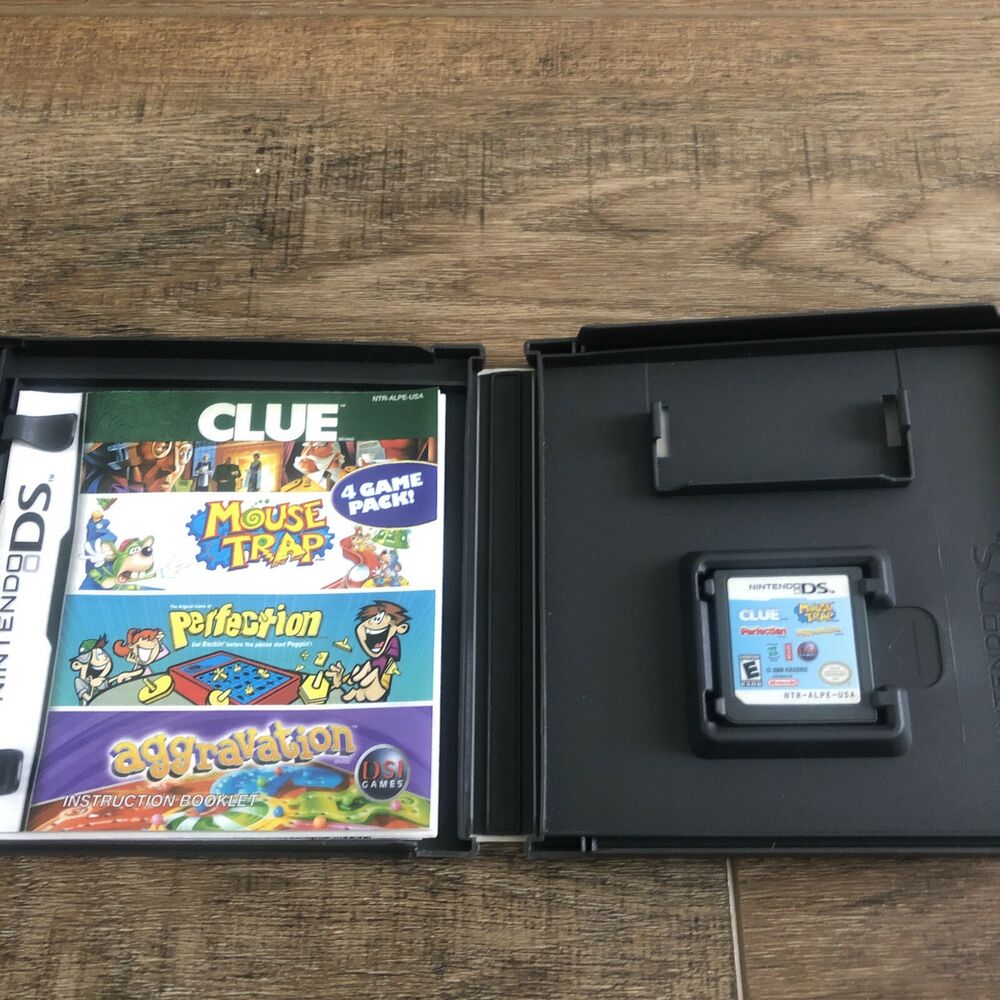 Clue/Mouse Trap/Perfection/Aggravation Nintendo DS w/ Manual - Tested ...