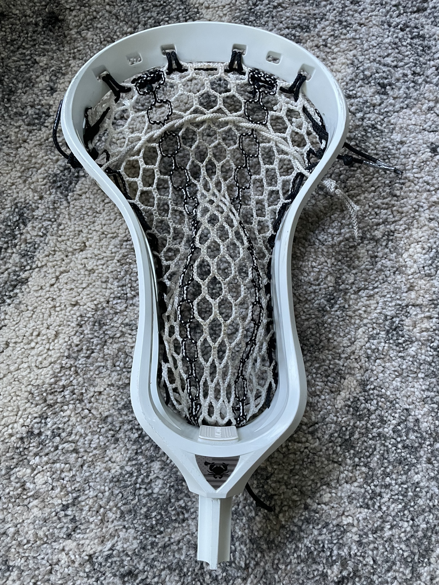 Lightly Used White FOGO Strung ECD Weapon X Lacrosse Head | SidelineSwap