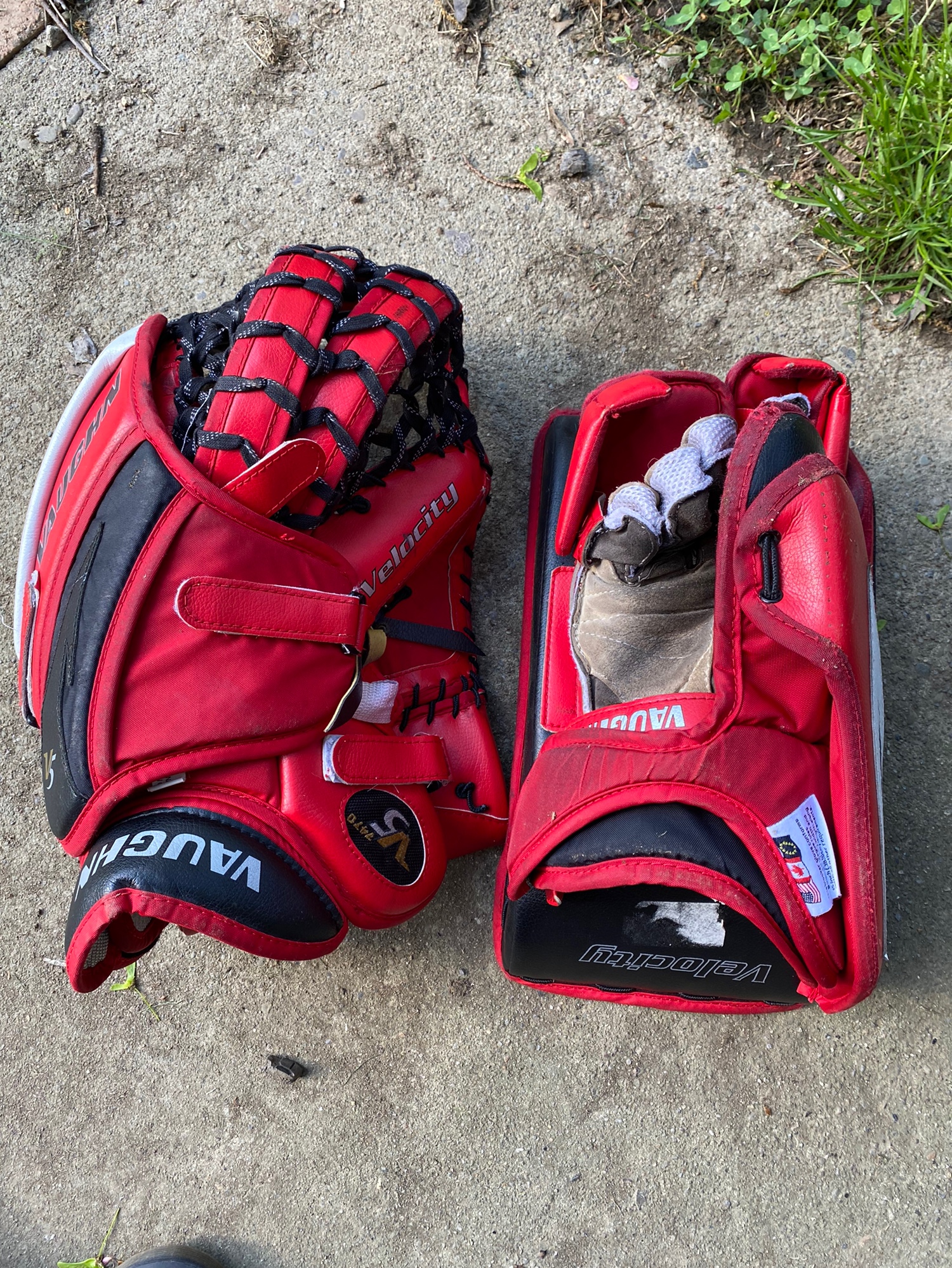 Vaughn Velocity V5 Used Regular Glove And Blocker | SidelineSwap