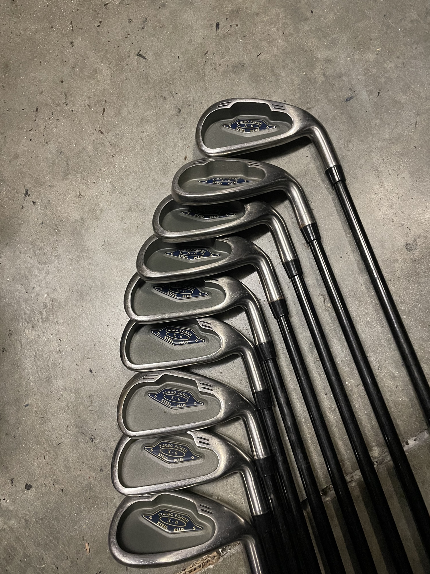 Golf Clubs Turbo Power X6 Irons 9 Pc set shaft S Flex | SidelineSwap