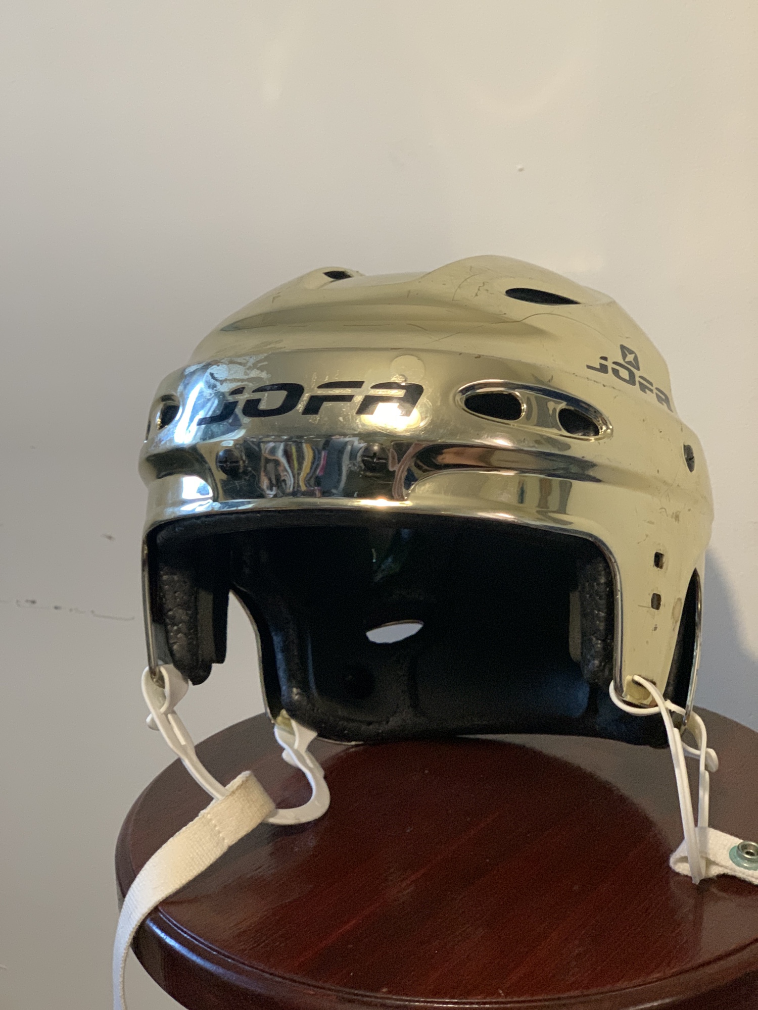 Used Jofa Pro Stock 690 Gold Chrome Helmet | SidelineSwap
