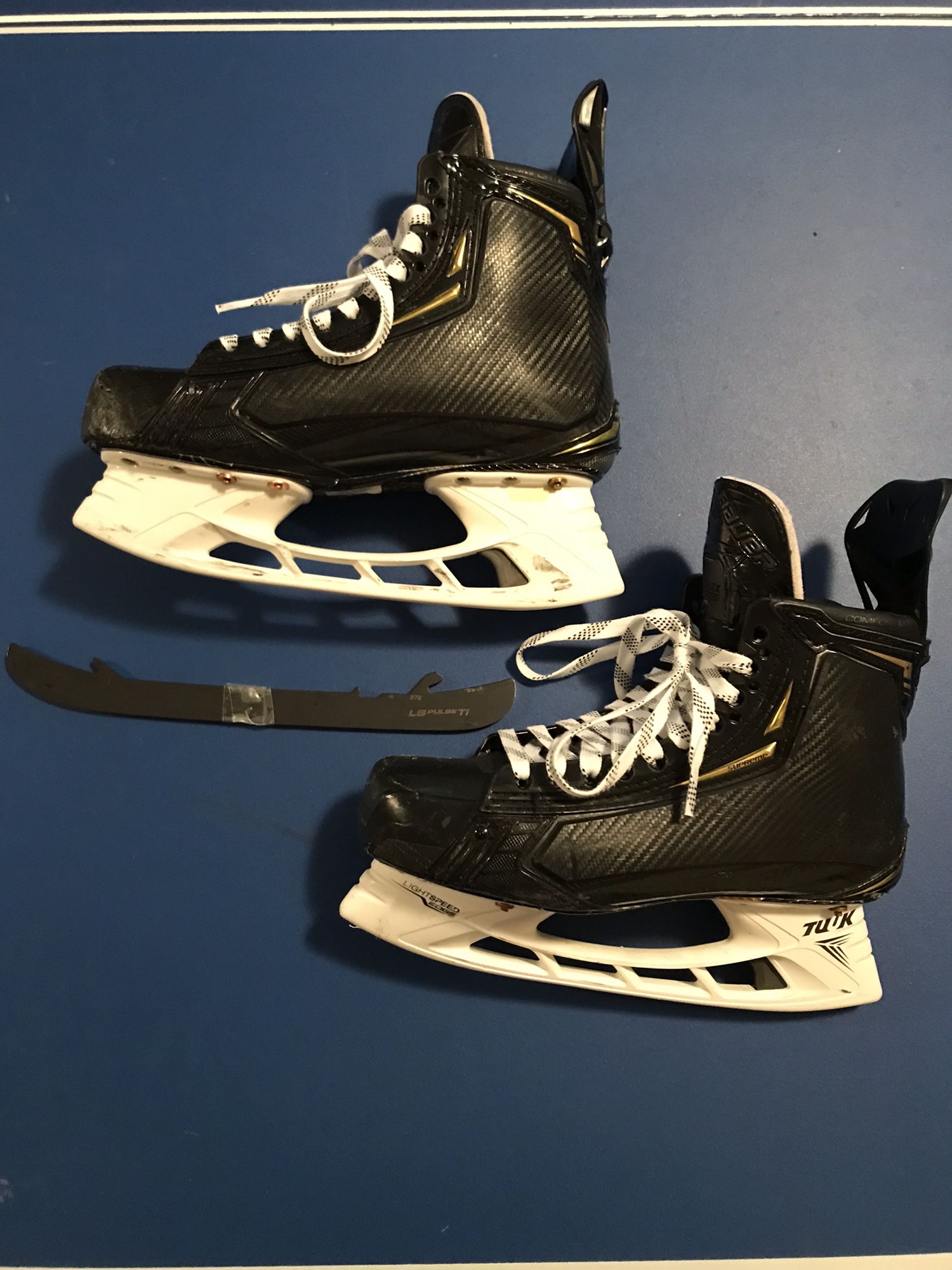 Bauer 2S Pro Hockey Skates Pro Stock Size 8.5D WITH LSPulse TI Steel ...