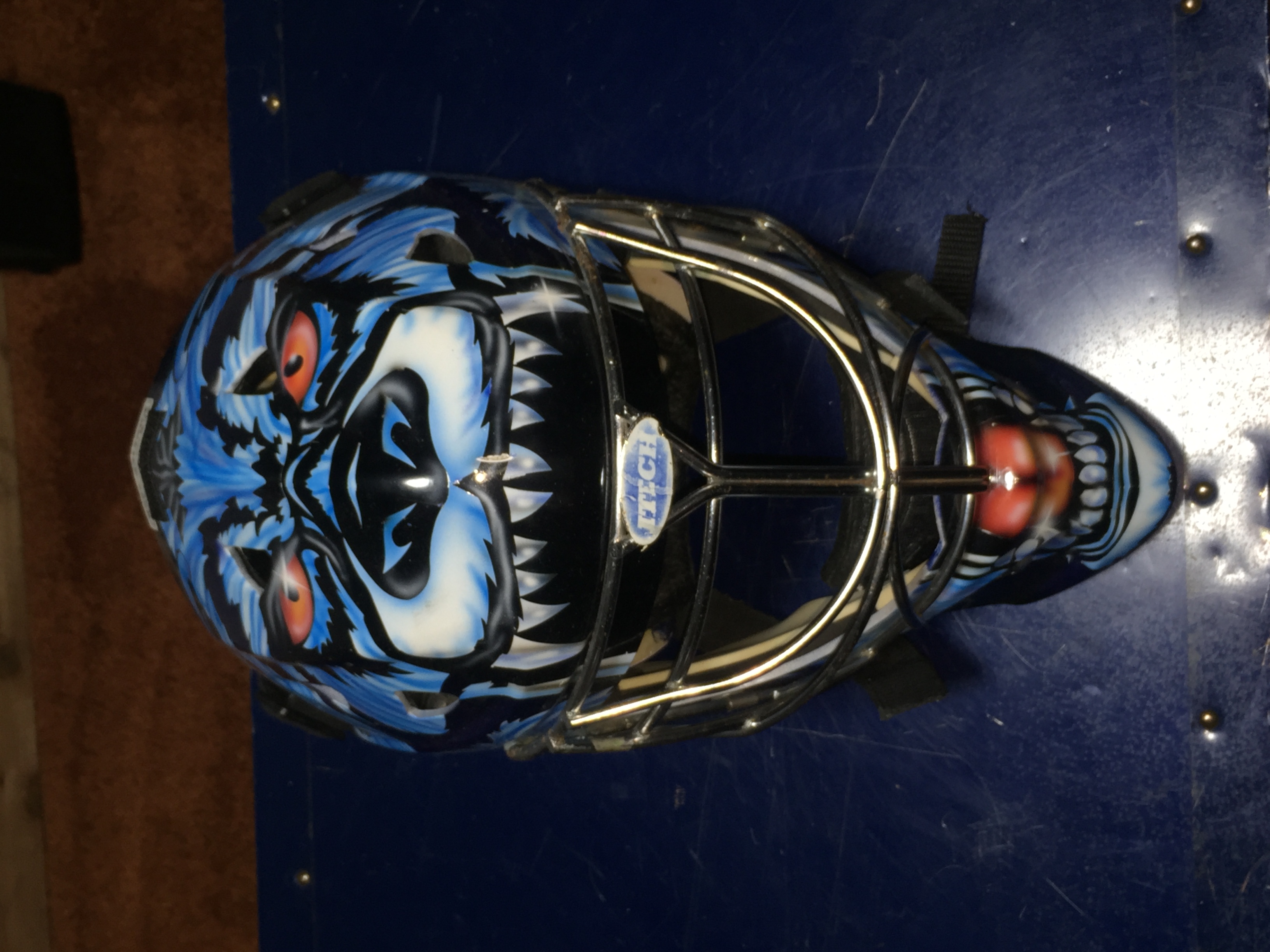 Used Senior Itech 4000 L CUJO Goalie Mask Pro Stock | SidelineSwap